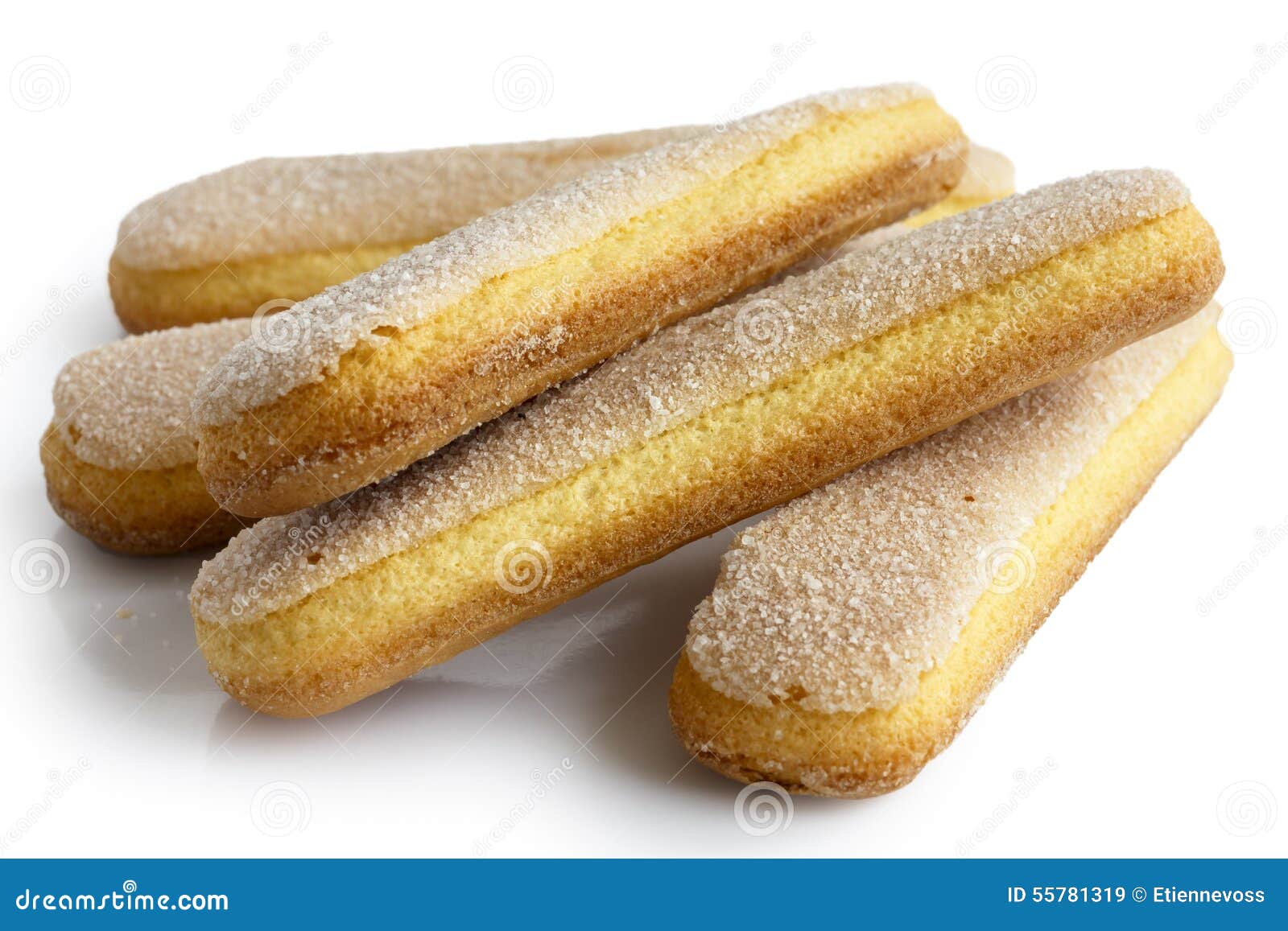 Savoiardi Italian Sponge Biscuits Isolated on White. Stock Image ...