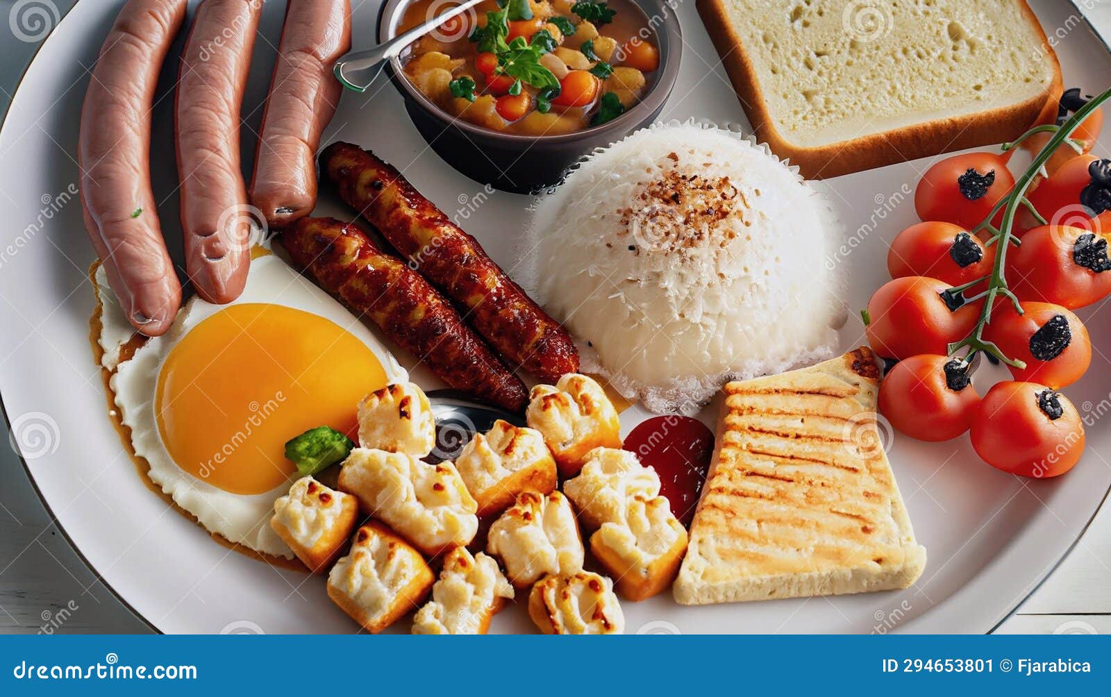 Savory breakfast stock illustration. Illustration of food - 294653801