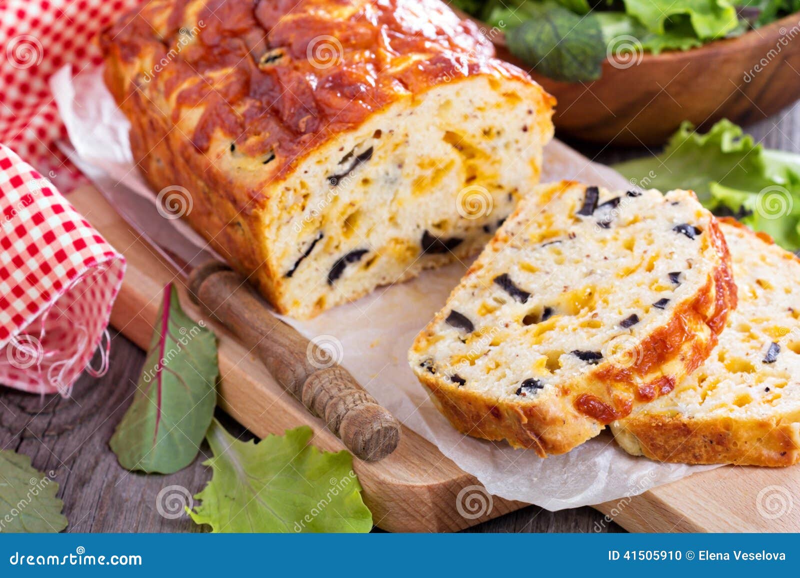 Savory Cheese Loaf with Olives Stock Photo - Image of savoury, cheddar ...