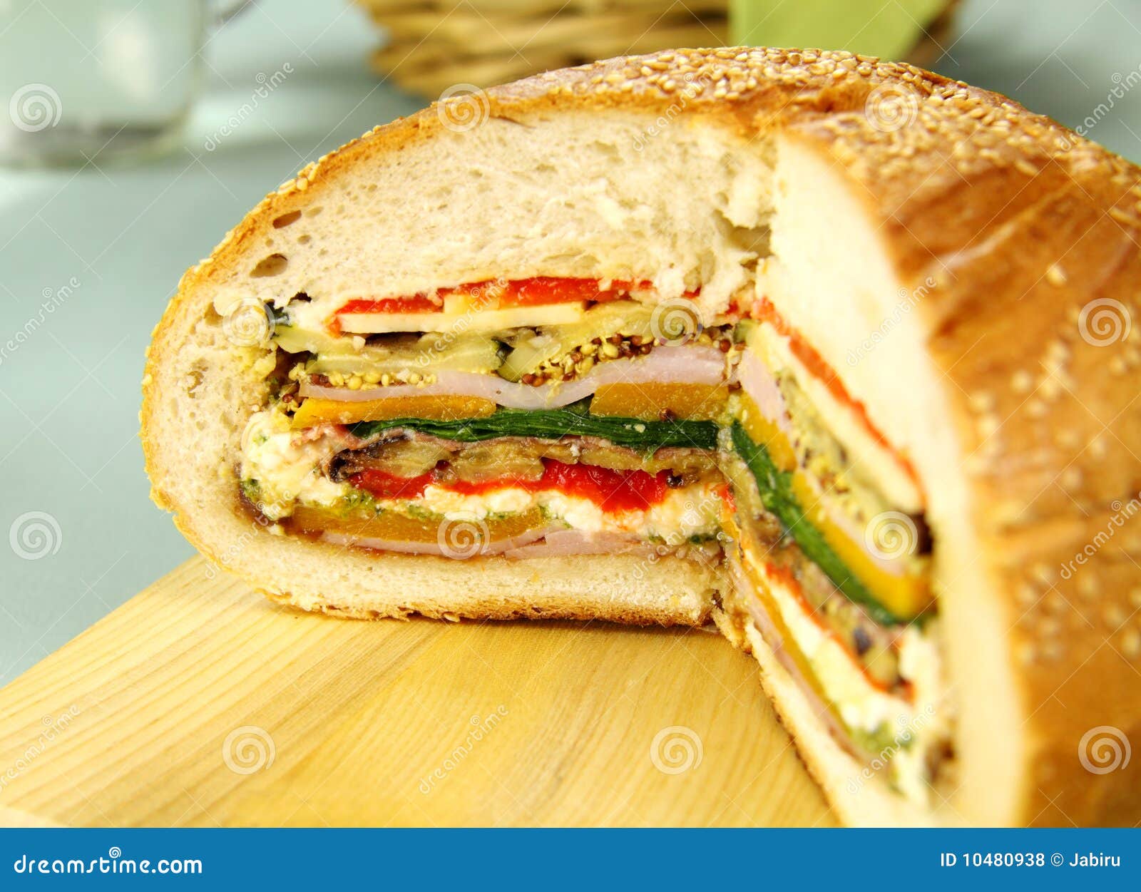 Savory Cob Loaf stock photo. Image of layers, salami - 10480938