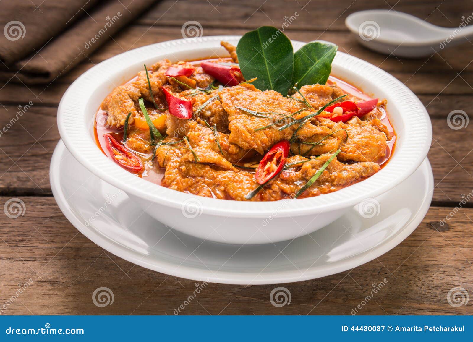 Savory Curry with Pork (Panang), Thai Food Stock Image - Image of soup ...