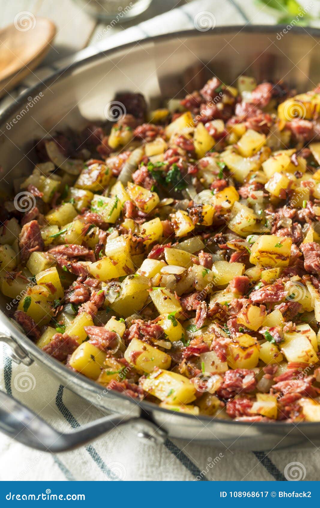 Savory Homemade Corned Beef Hash Stock Image - Image of brunch ...