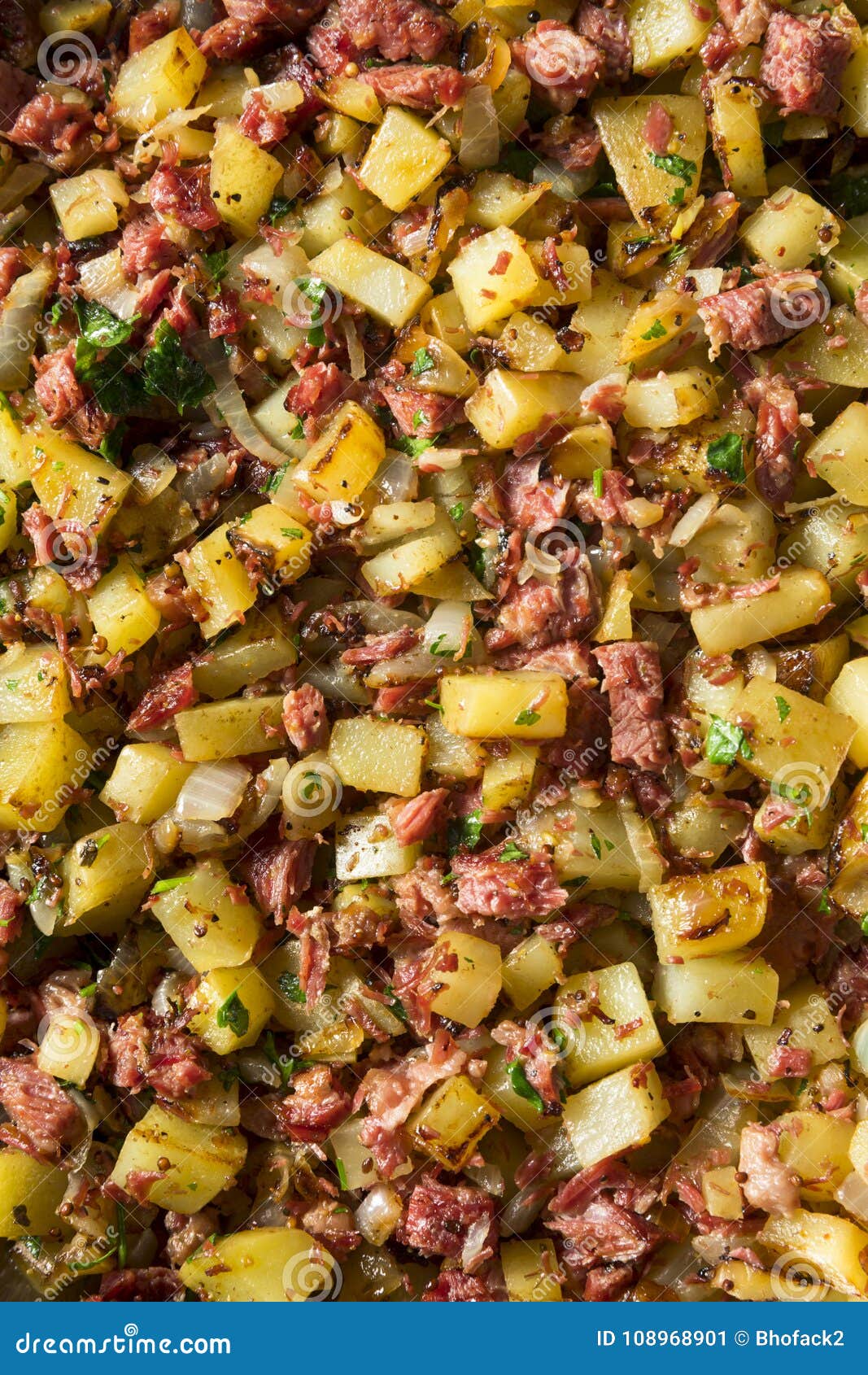 Savory Homemade Corned Beef Hash Stock Image - Image of cooked ...