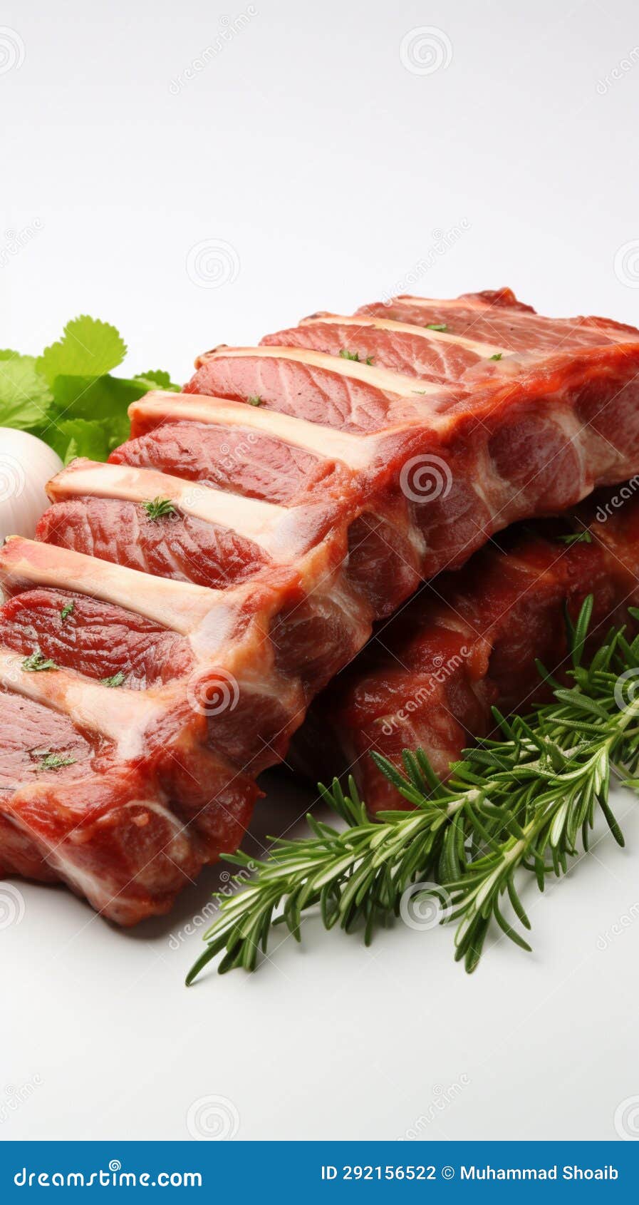 Savory Lamb Ribs Stand Out on a Clean White Background, Enticingly ...
