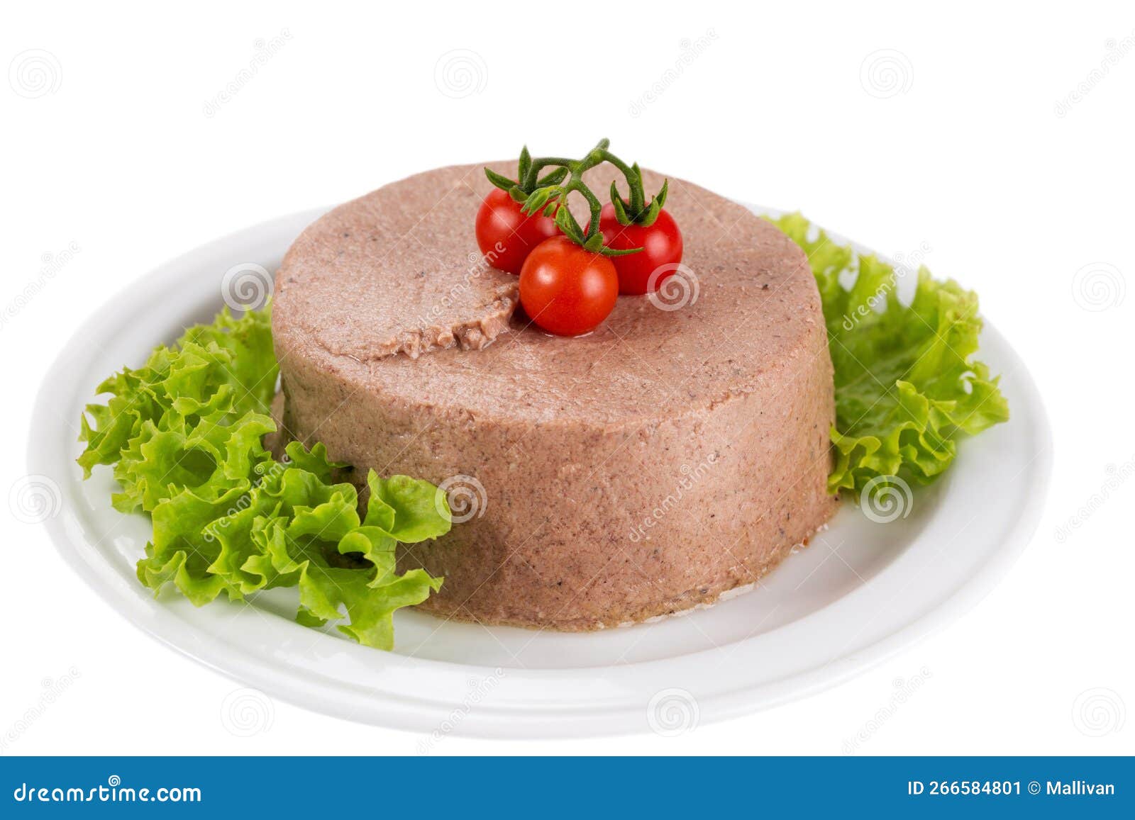 Savory Meat Pate Served on a Plate with Vegetables Stock Image - Image ...