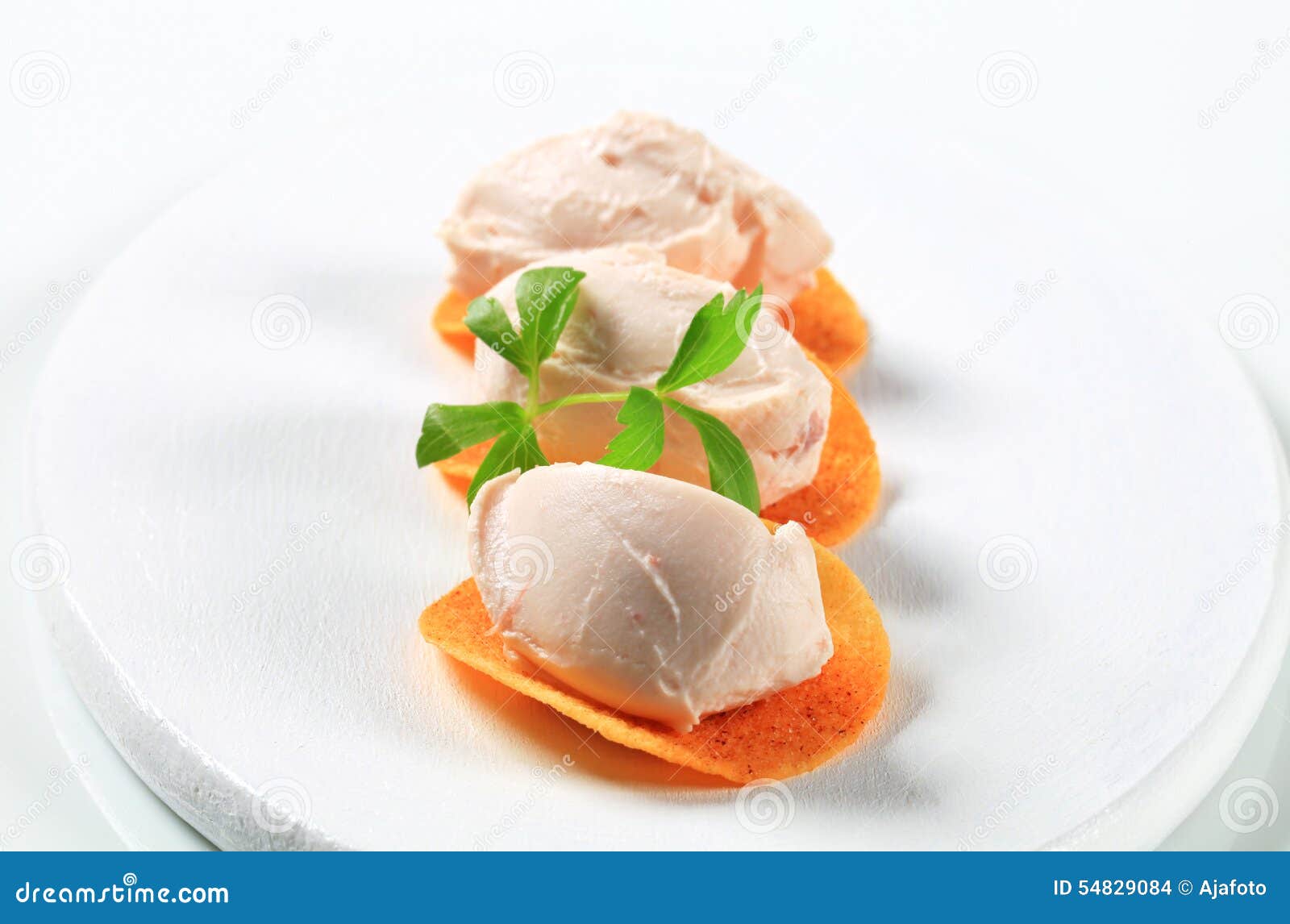 Savory mousse on crisps stock photo. Image of savoury - 54829084