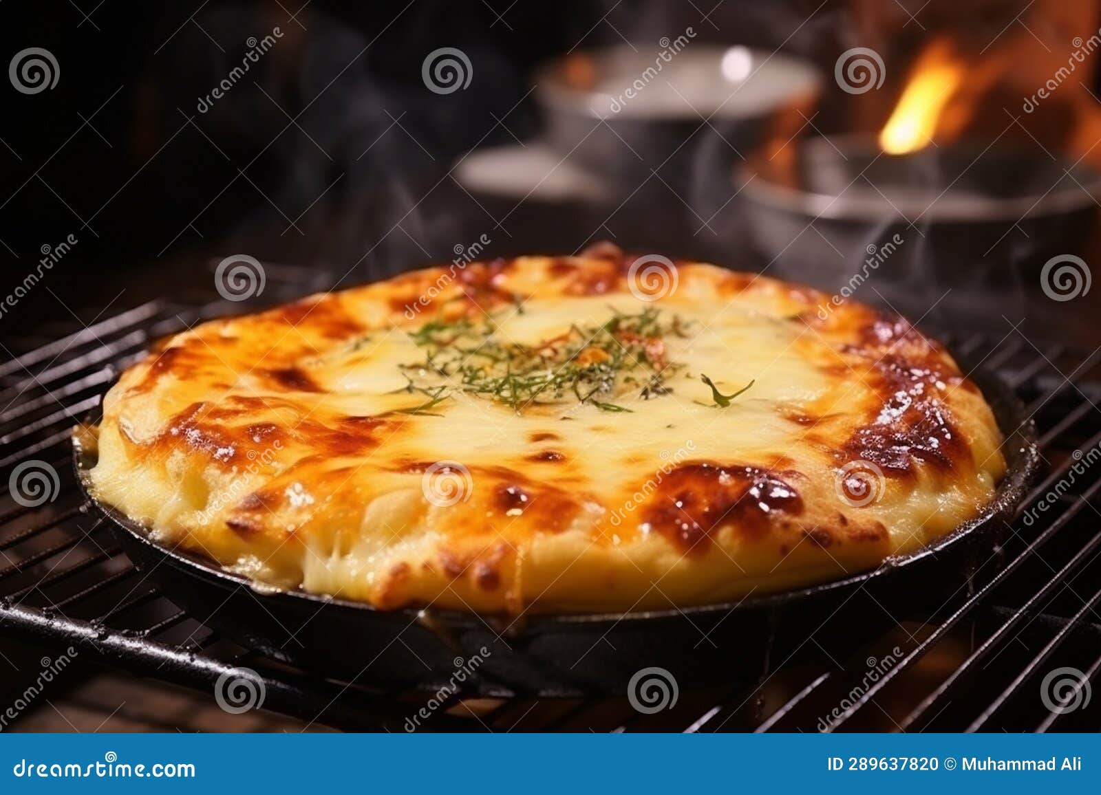 Savory Oven Grilled Cheese Pie with Sauce. Generative AI Stock ...