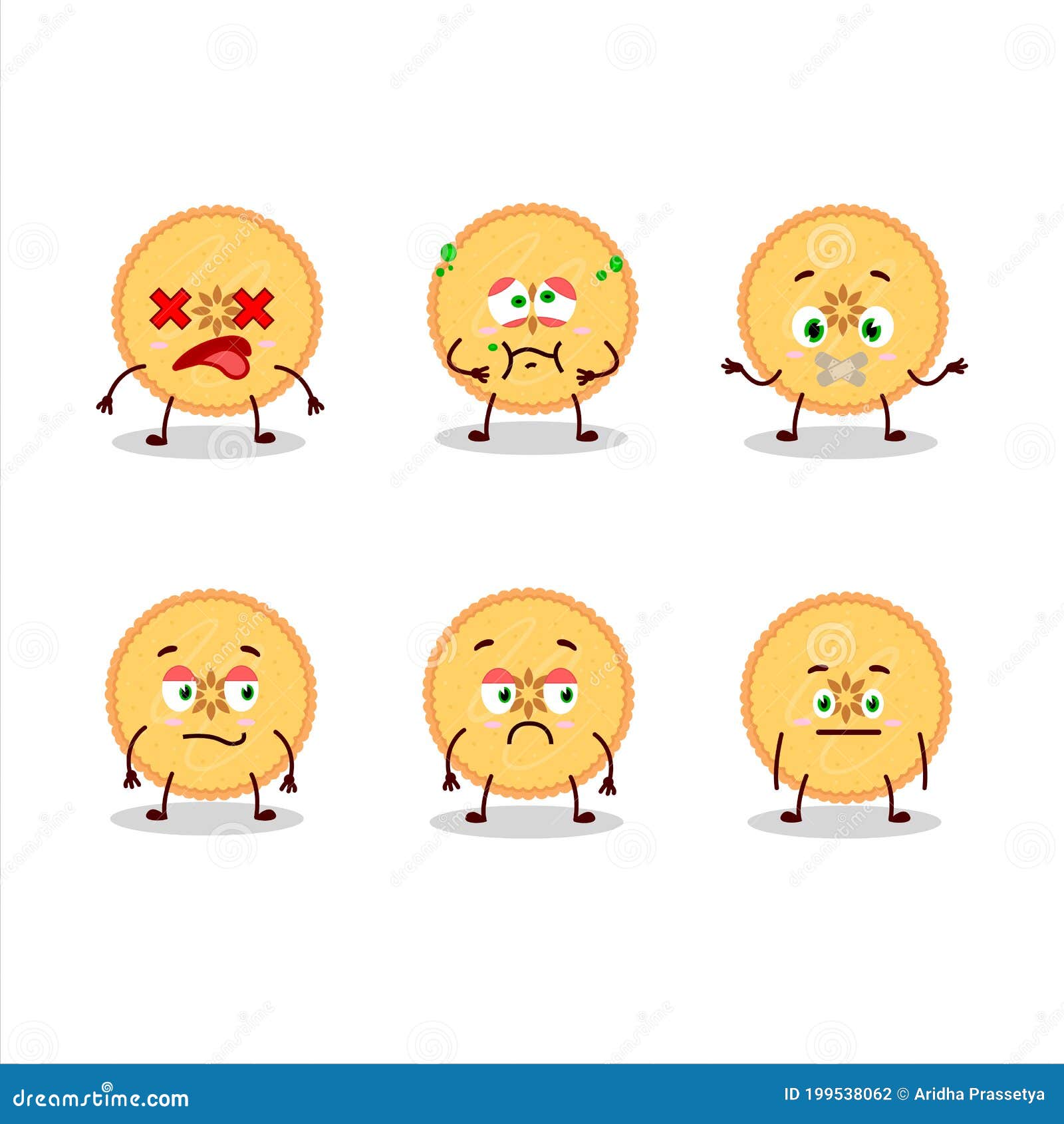 Savory Pie Cartoon Character With Various Angry Expressions Vector ...