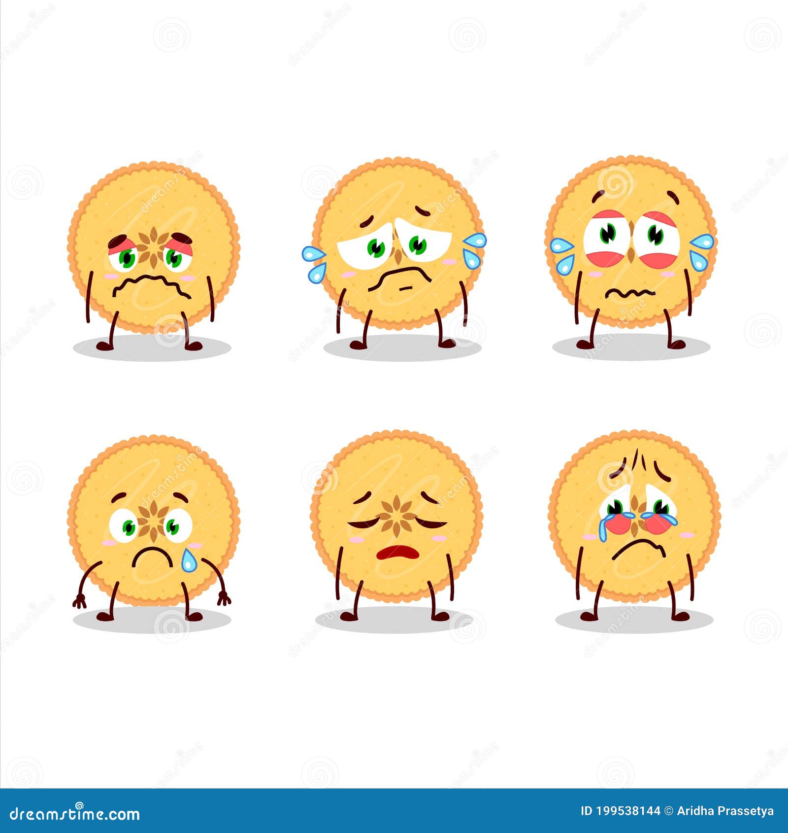 Savory Pie Cartoon Character With Various Angry Expressions Vector ...