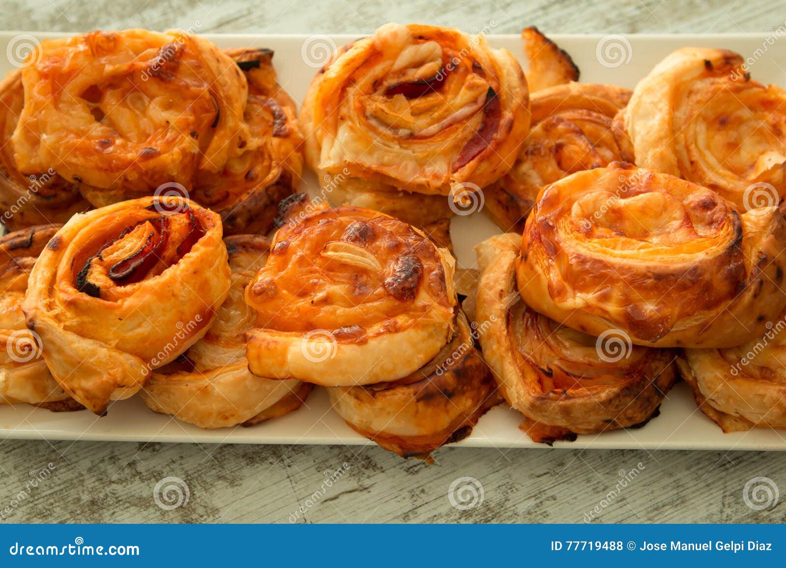 Savory Puff Pastries Spiral Shaped Stock Photo - Image of flaky, snack ...