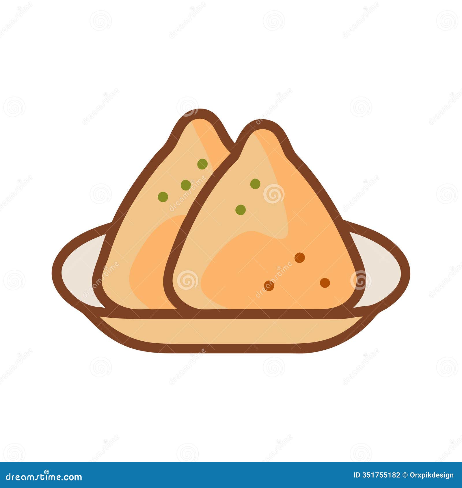 Savory Samosa Culinary Icon Stock Illustration - Illustration of ...