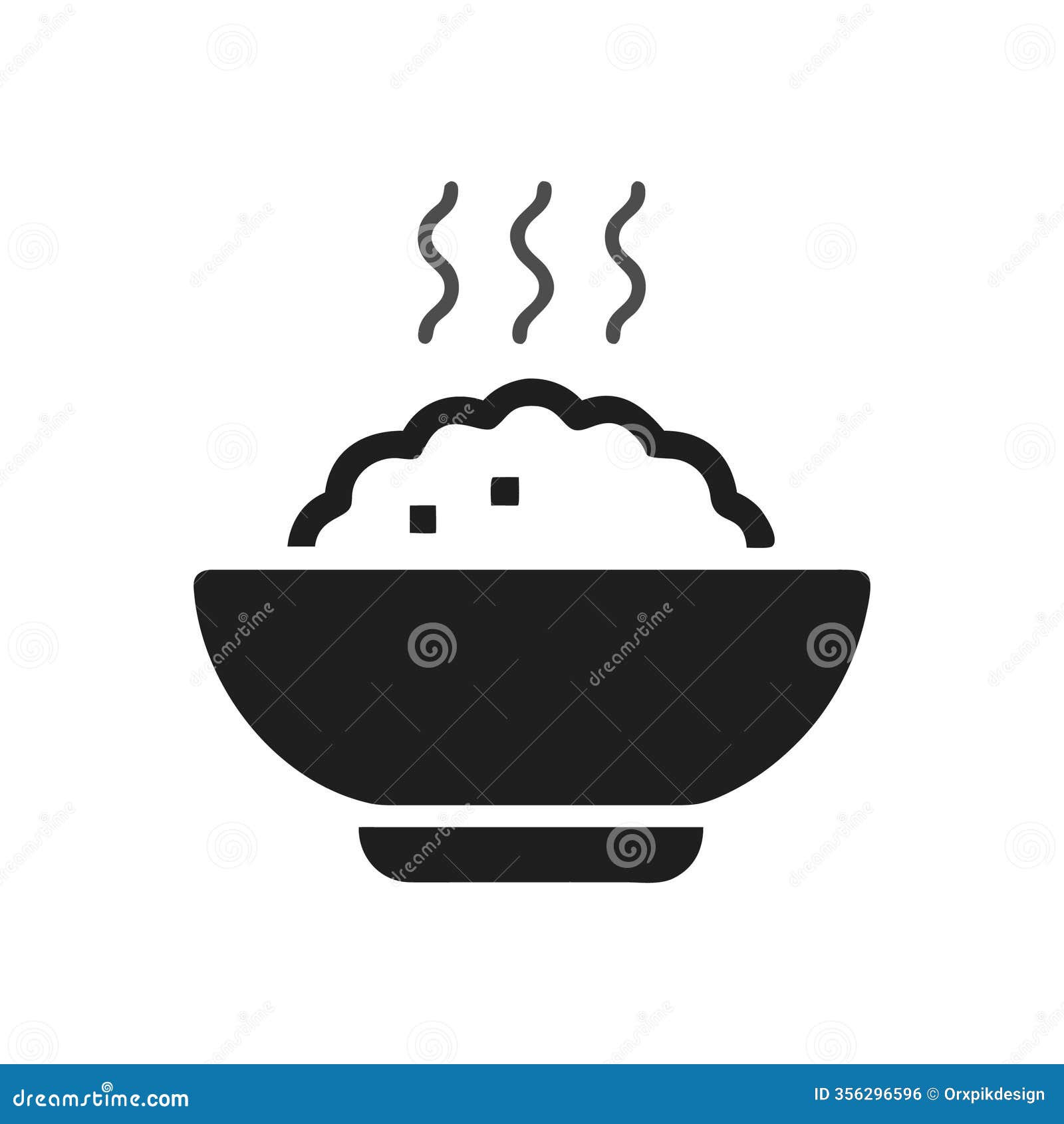 Savory Steaming Bowl of Rice Artwork Stock Vector - Illustration of ...