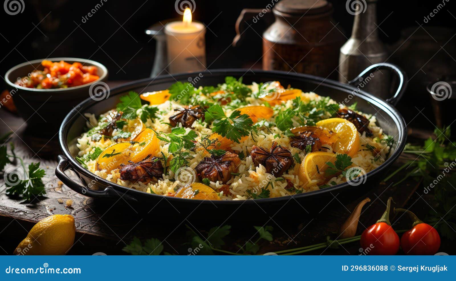 Uzbek Pilaf On The Table Stock Photography | CartoonDealer.com #373812722
