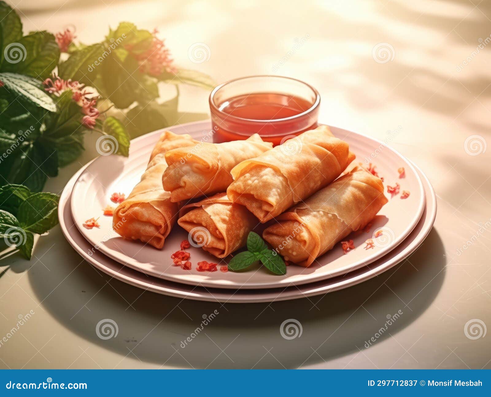Savouring Exquisite Thai Spring Rolls: A Visual Treat! Stock Image ...
