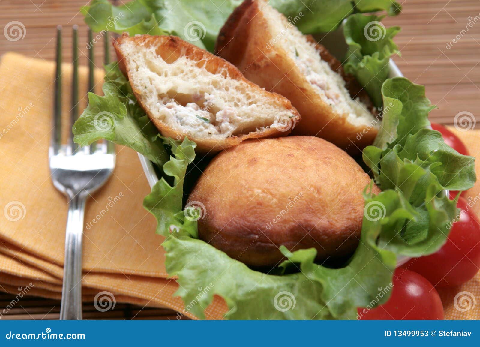 Savoury Doughnuts with Ham & Herbs Stock Image - Image of yellow ...