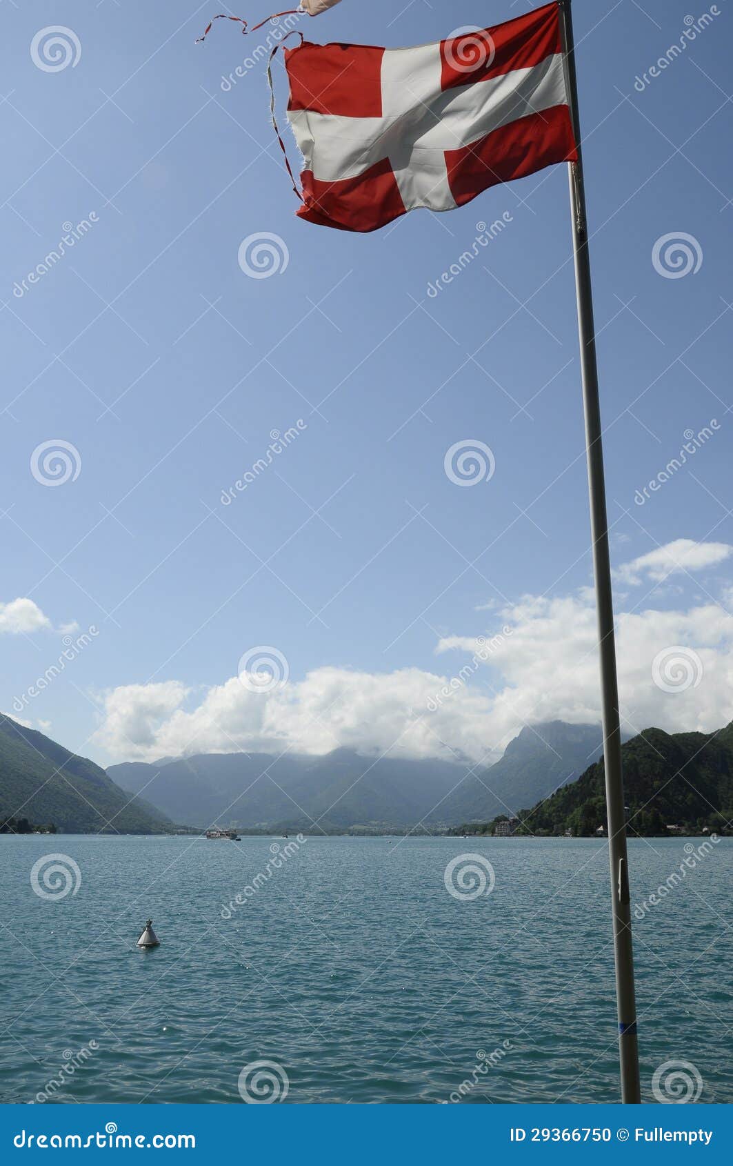 Savoy flag and annecy lake stock photo. Image of annecy - 29366750