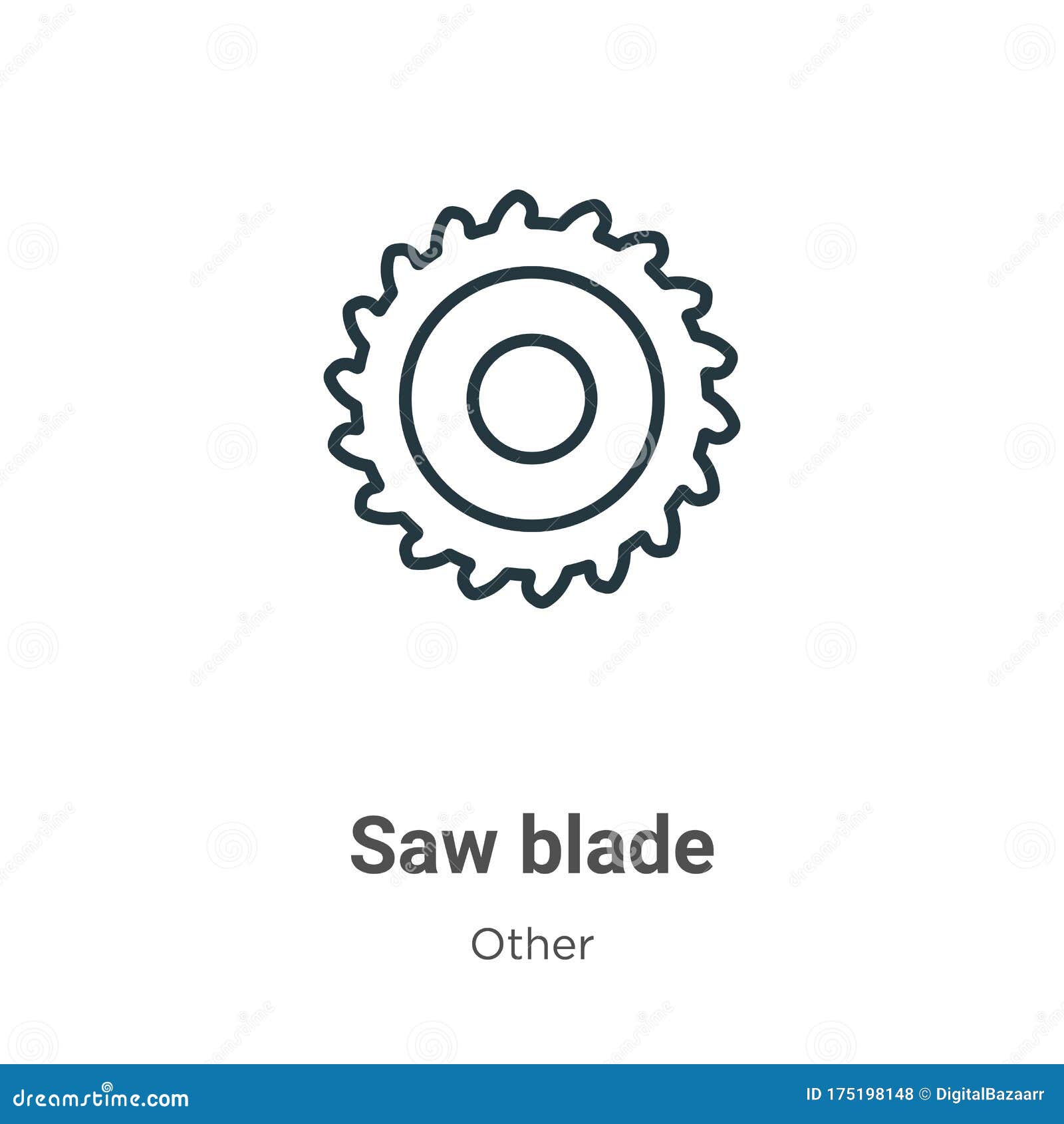 Saw Blade Outline Vector Icon. Thin Line Black Saw Blade Icon, Flat ...