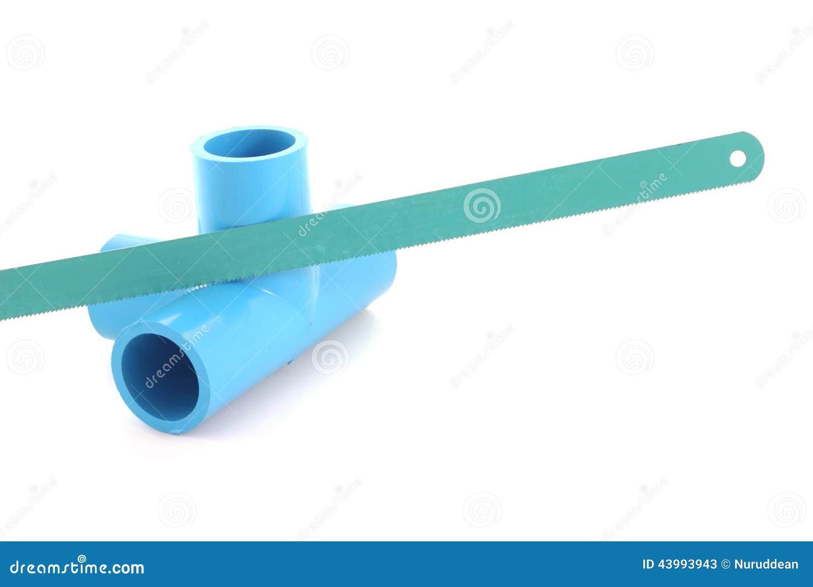 Saw Blade and Water Drain Pipes Isolated Stock Image - Image of bend ...