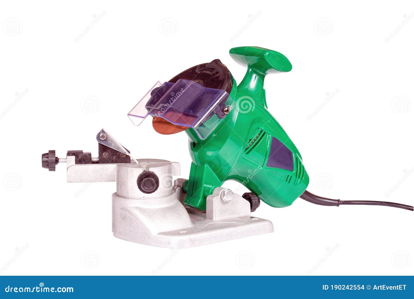 Saw Chain Bench Sharpener Isolated Stock Photo - Image of knob ...