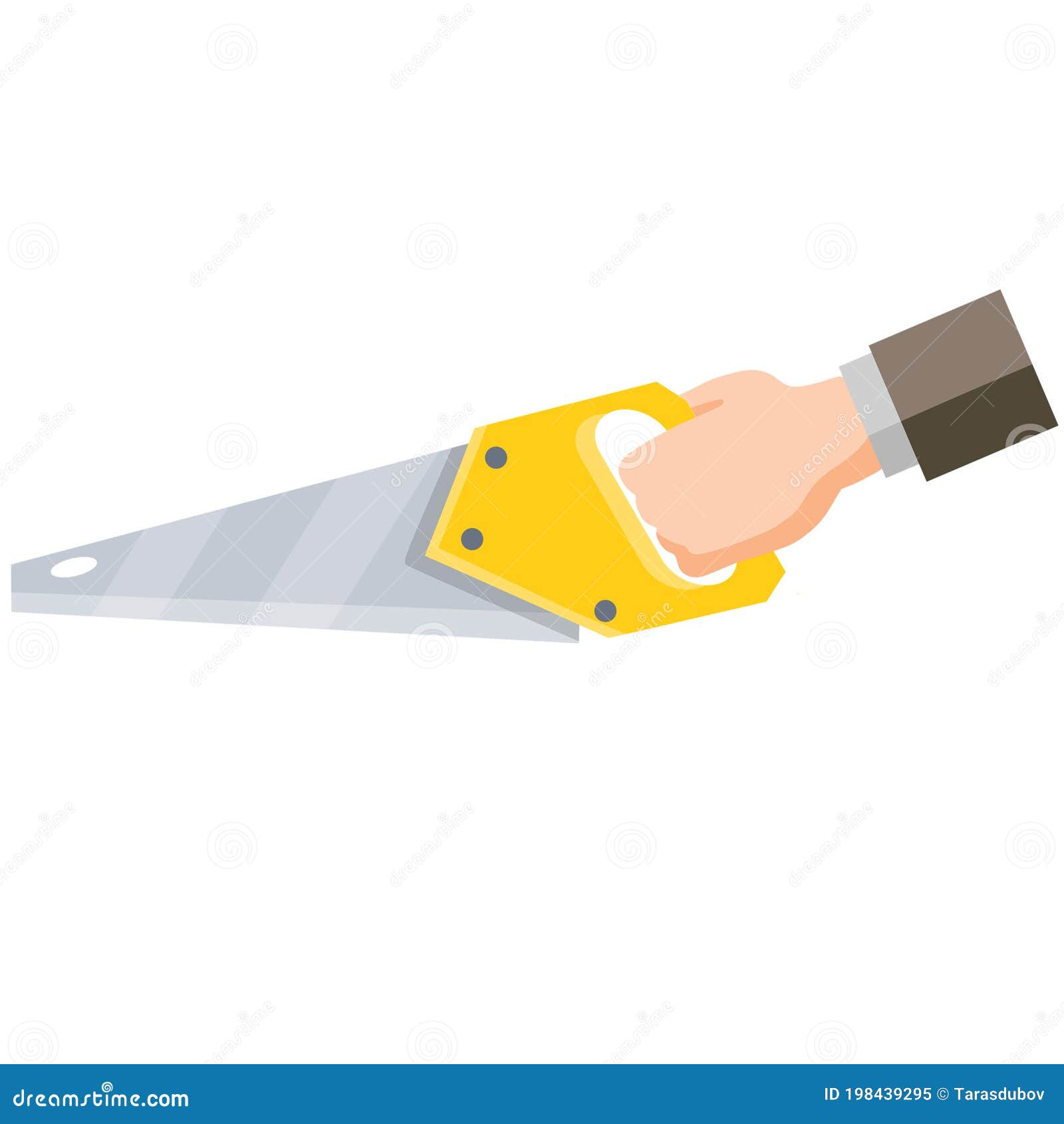 Saw. Construction Woodcutter Tools in Hand Stock Vector - Illustration ...