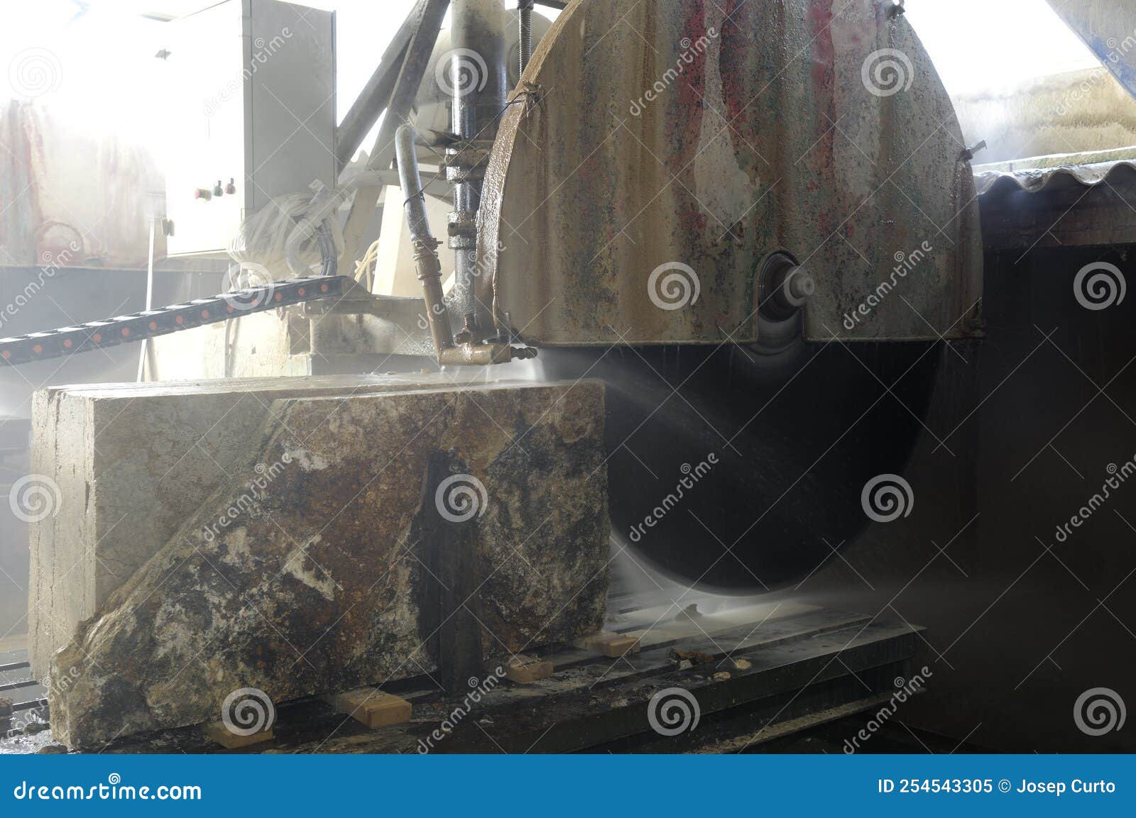 A Saw Cutting a Block of Stone Stock Image - Image of sawing, furrow ...