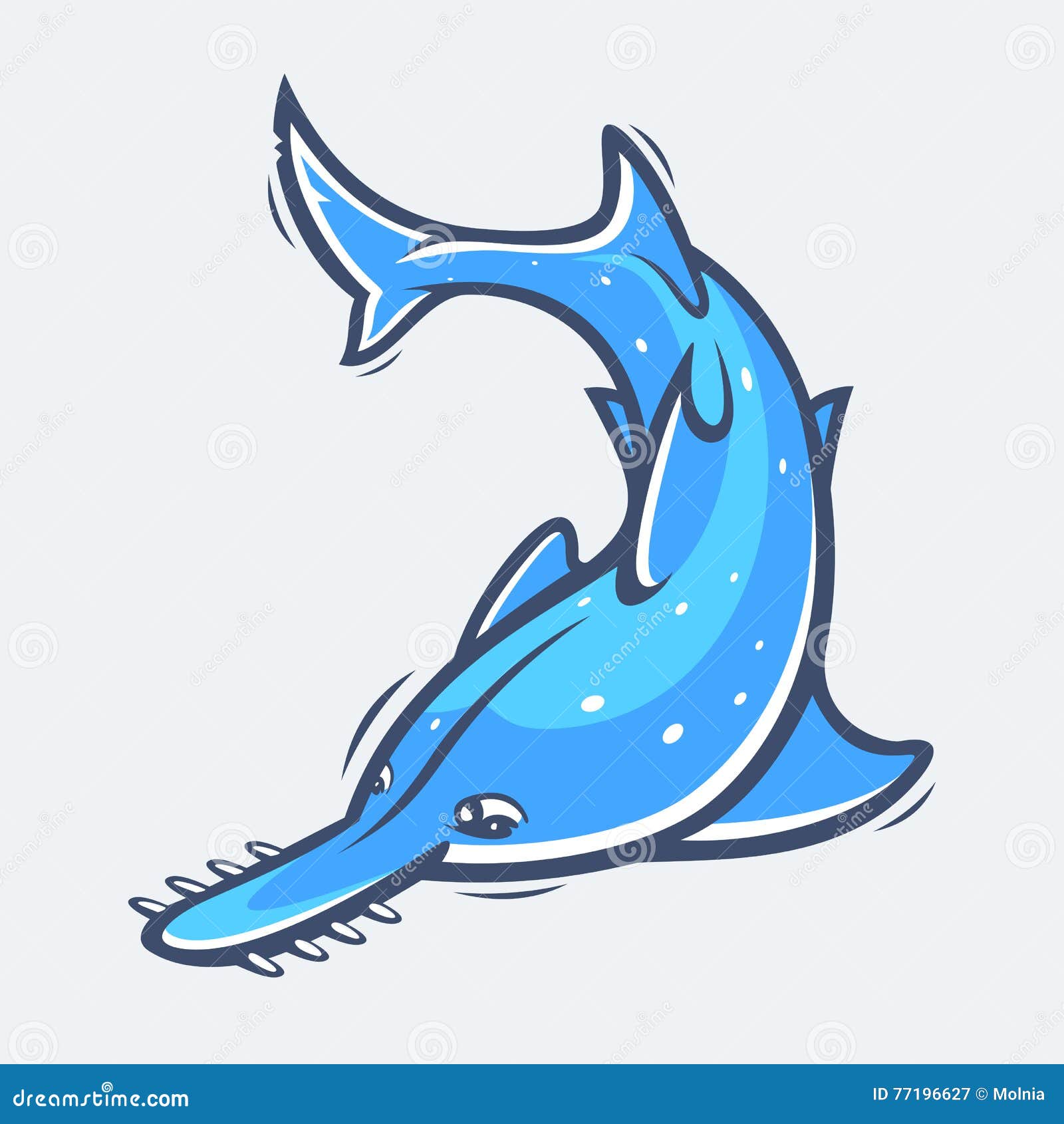 Saw Fish Sea Life Vector Illustration Stock Vector - Illustration of ...