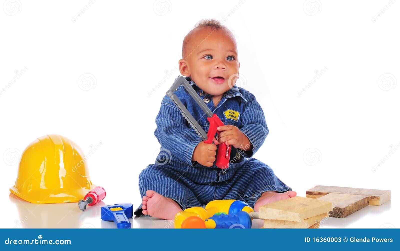 Saw-Happy Baby stock image. Image of striped, hammer - 16360003