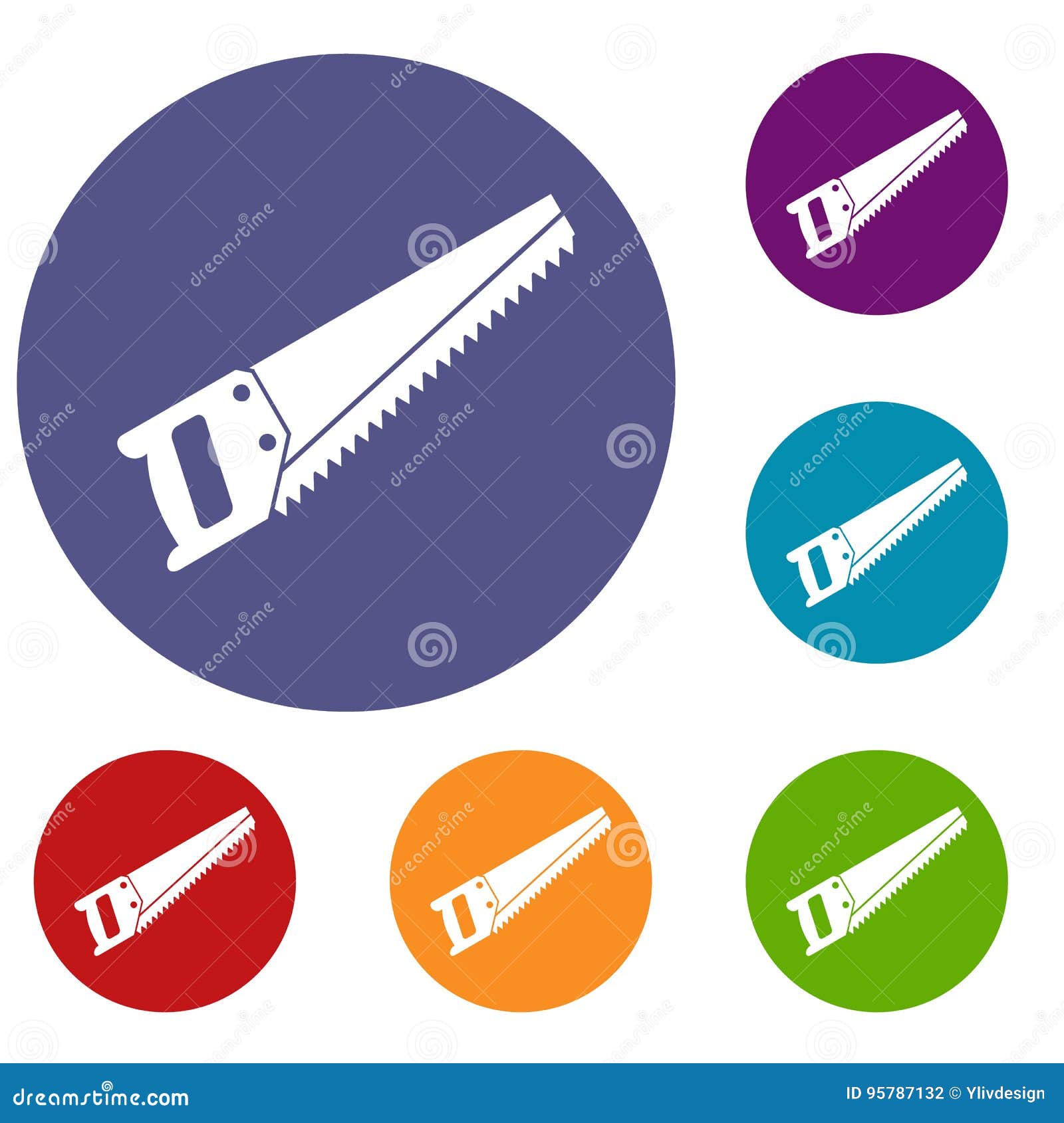 Saw icons set stock vector. Illustration of circle, serrated - 95787132