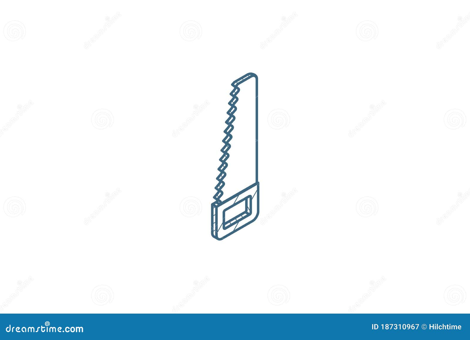 Saw Isometric Icon. 3d Line Art Technical Drawing. Editable Stroke ...