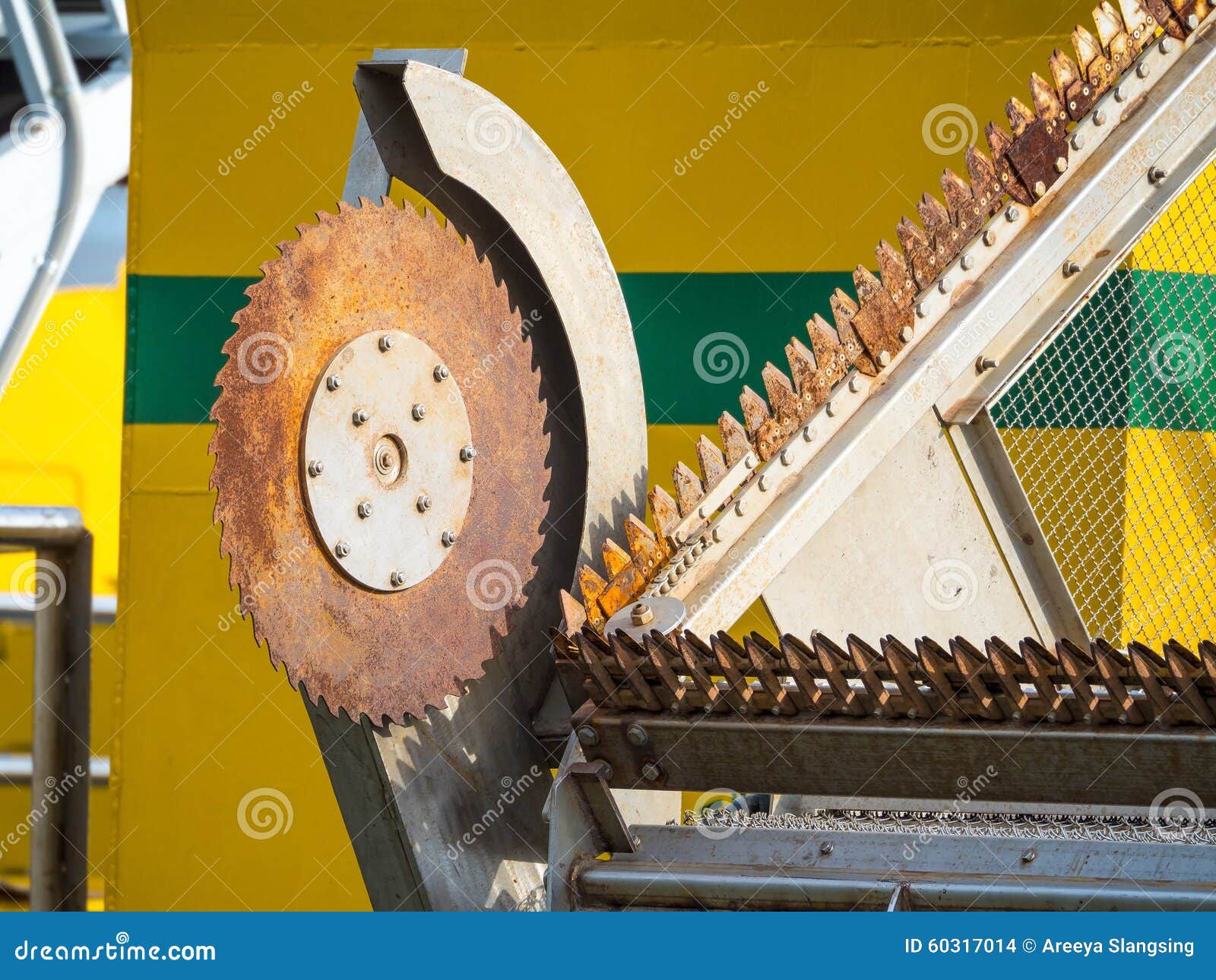 Saw Machine Installed on the Boat for Cutting Swamp Stock Photo - Image ...
