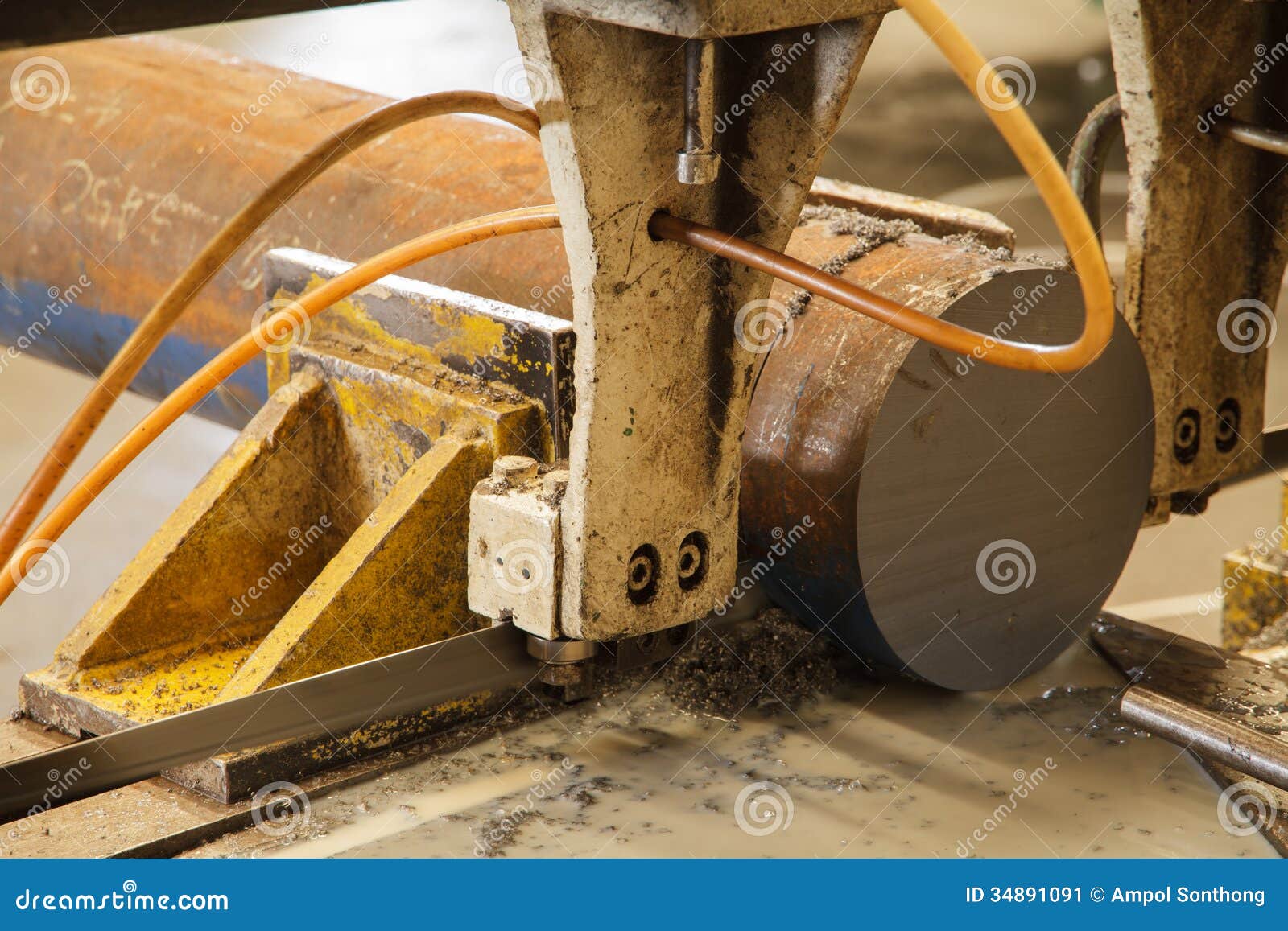 Saw machine for metal work stock image. Image of ingot - 34891091