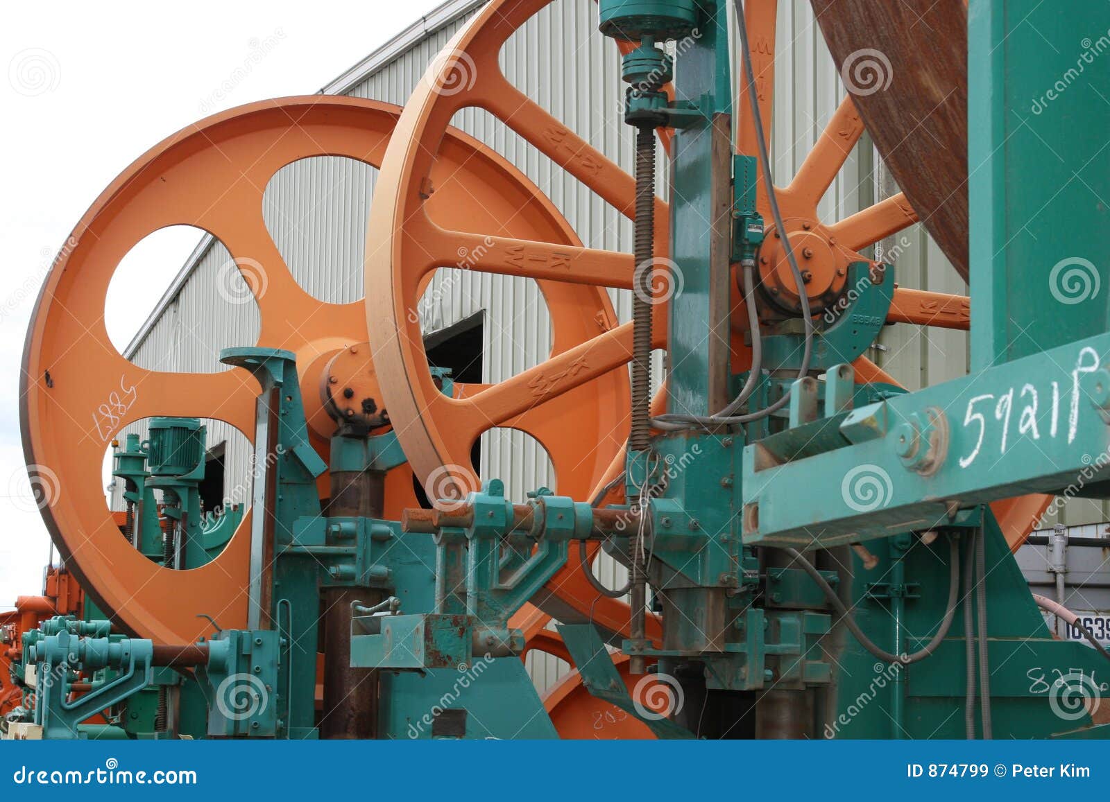Saw Mill Fly Wheels Up Close Stock Image - Image of equipment ...