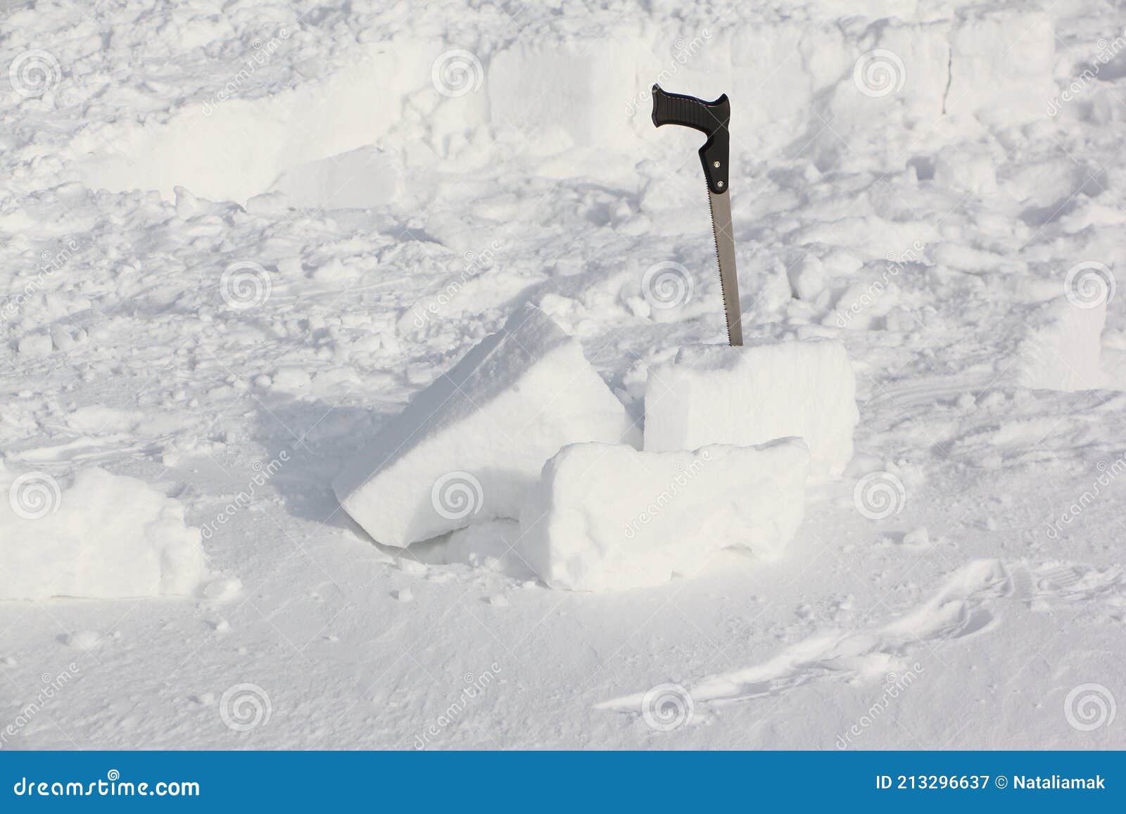 Saw for Sawing Snow Blocks for Building an Igloo Stock Image - Image of ...