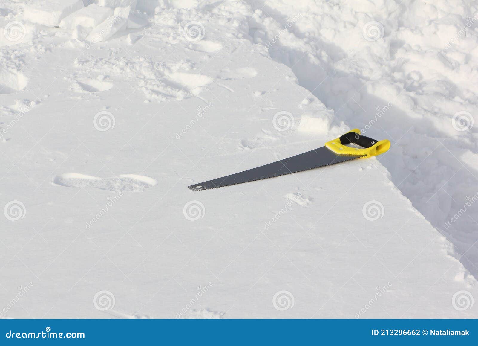 Saw for Sawing Snow Blocks for Building an Igloo Stock Photo - Image of ...