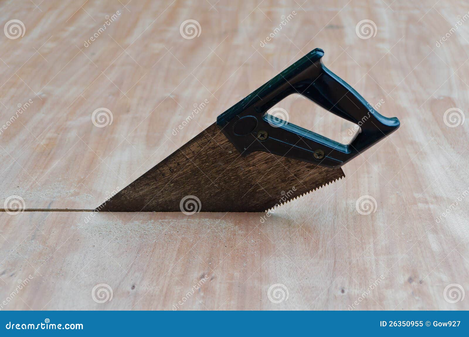 Sawing A Wooden Board With Special Japanese Hand Saw Or Hacksaw During ...