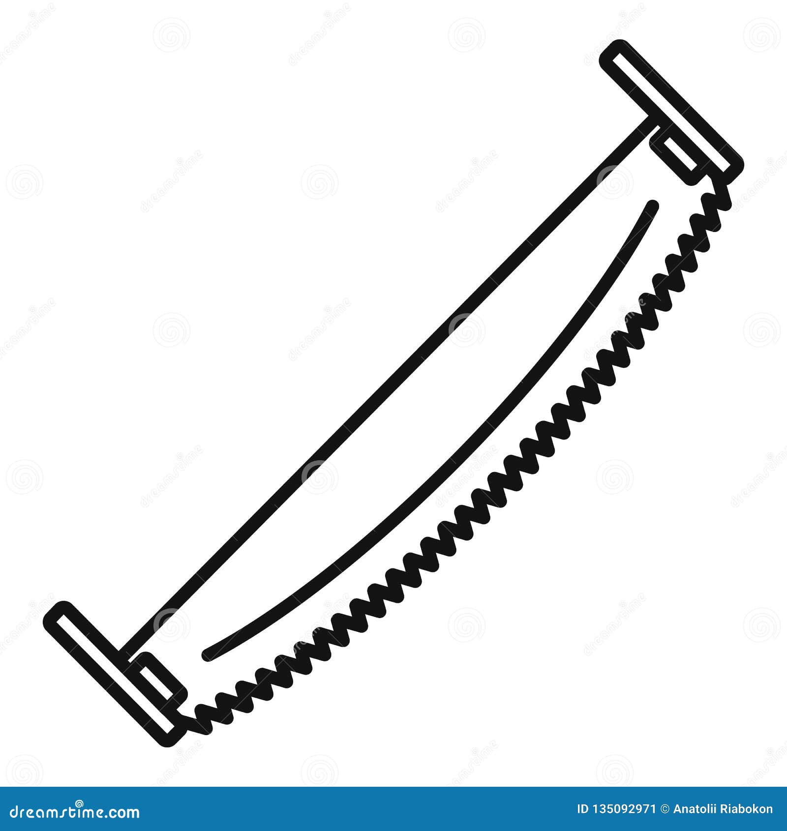 Saw Two Hand Icon, Outline Style Stock Vector - Illustration of measure ...