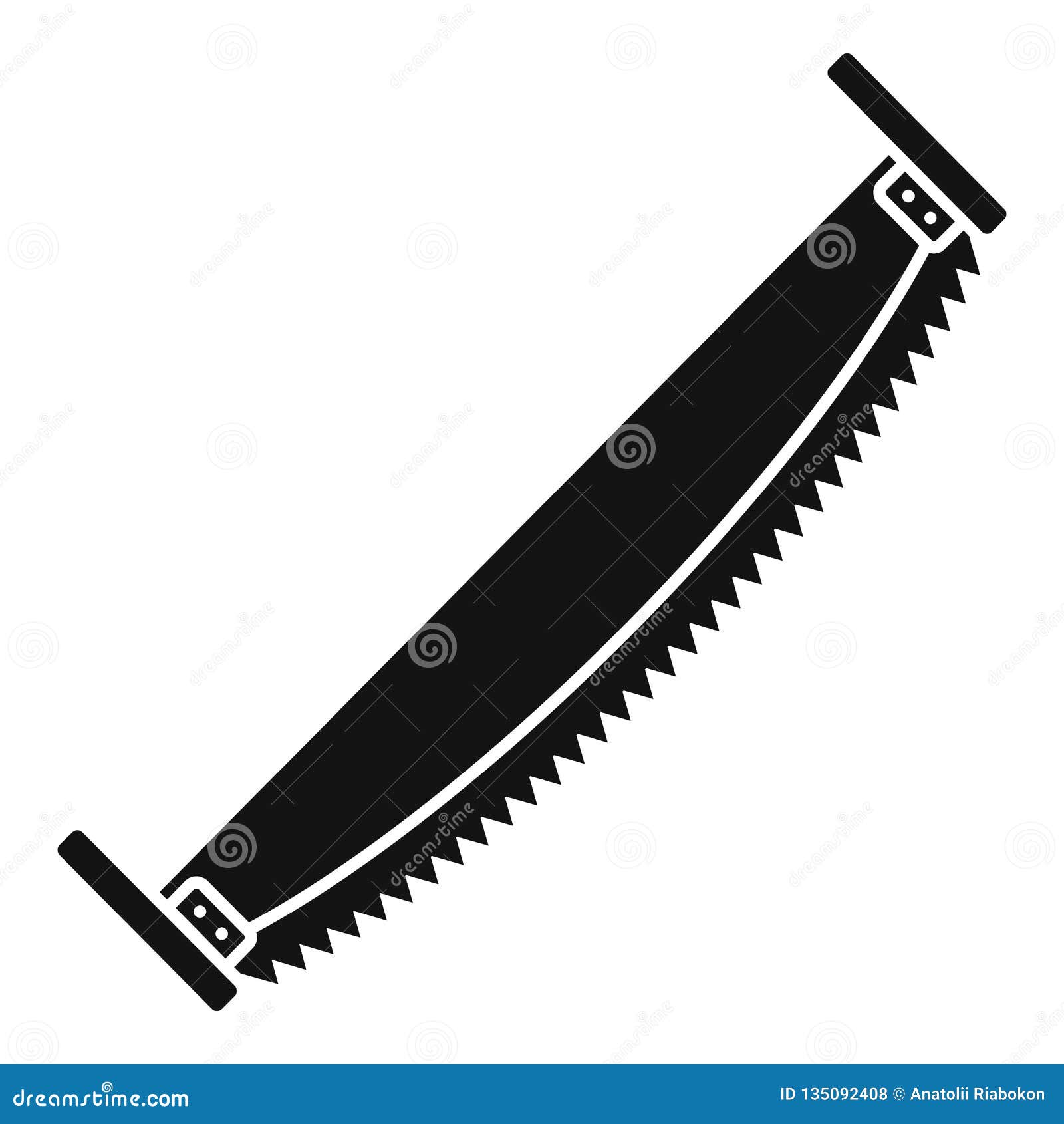 Saw Two Hand Icon, Simple Style Stock Vector - Illustration of clipping ...