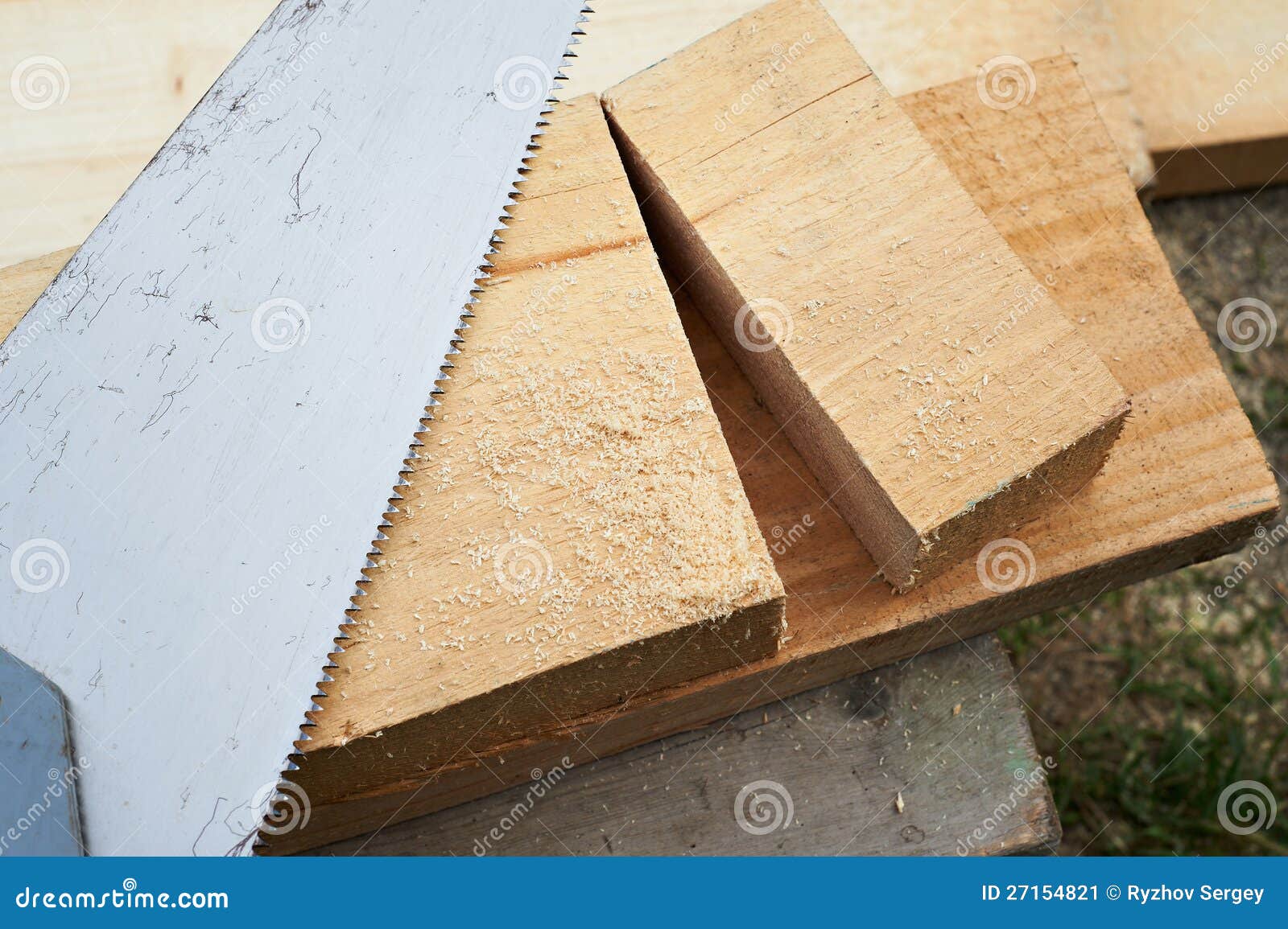 Saw and wooden boards stock image. Image of iron, measuring - 27154821