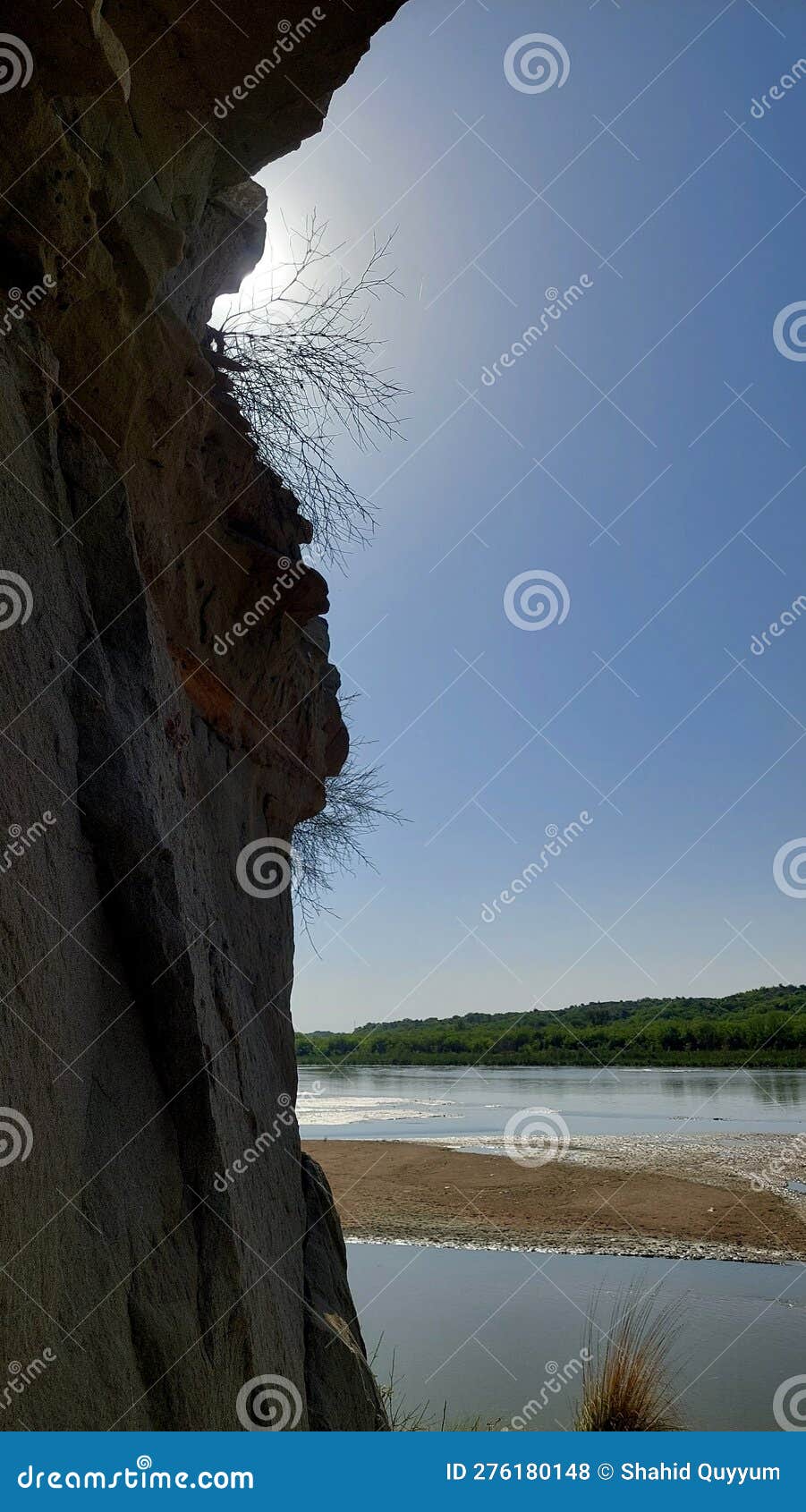 Sawan River View with Tall Rock Edge Stock Photo - Image of sunlight ...