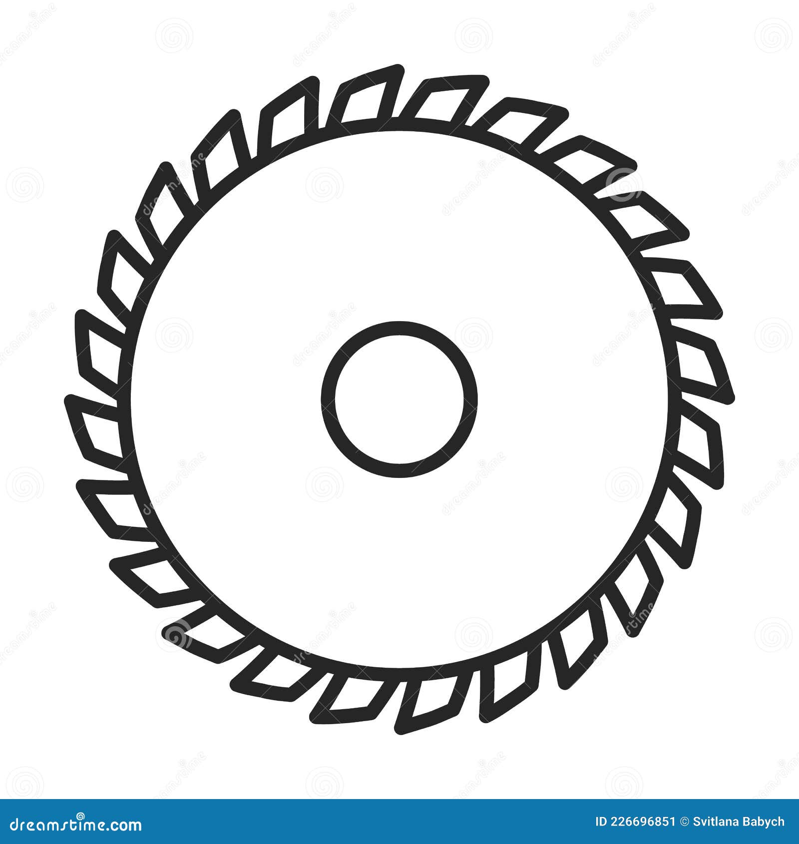 Sawblade Vector Icon.Outline Vector Icon Isolated on White Background ...