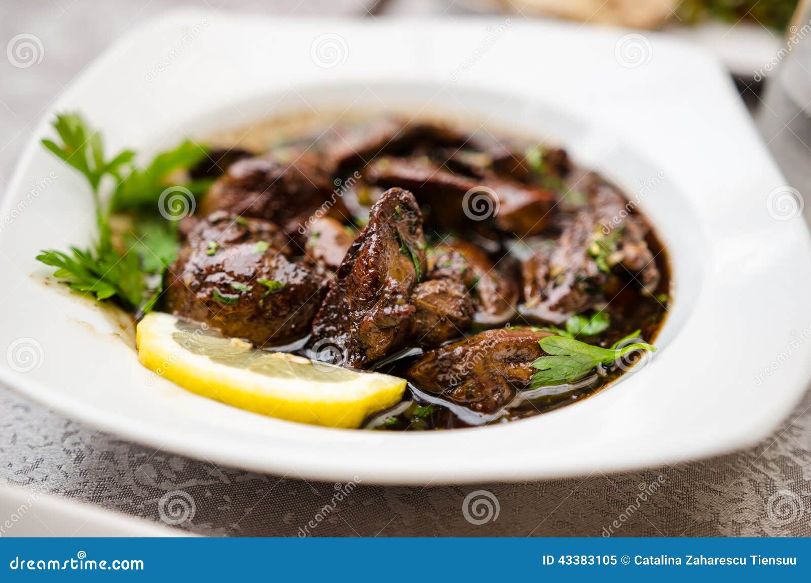 Sawda Djej- Chicken Liver Dish Stock Image - Image of djej, parsley ...