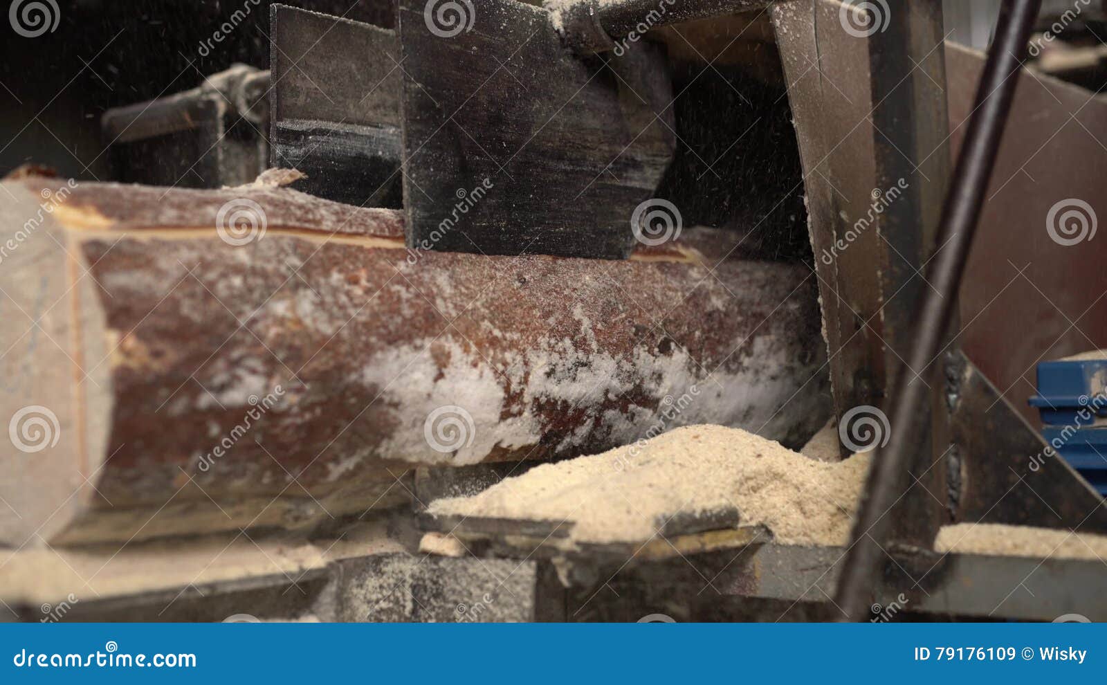Sawdust Flying in All Directions during Log Sawing Stock Video - Video ...