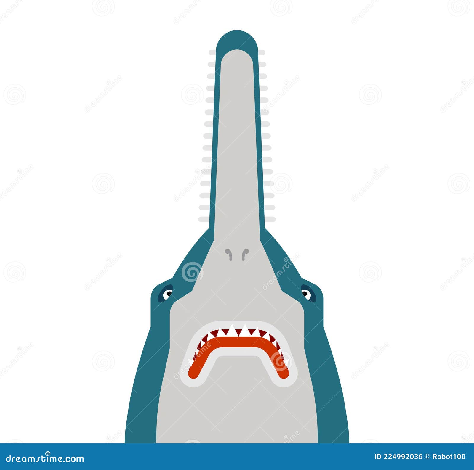 Sawfish Isolated. Marine Predator Saw Fish. Vector Illustration ...