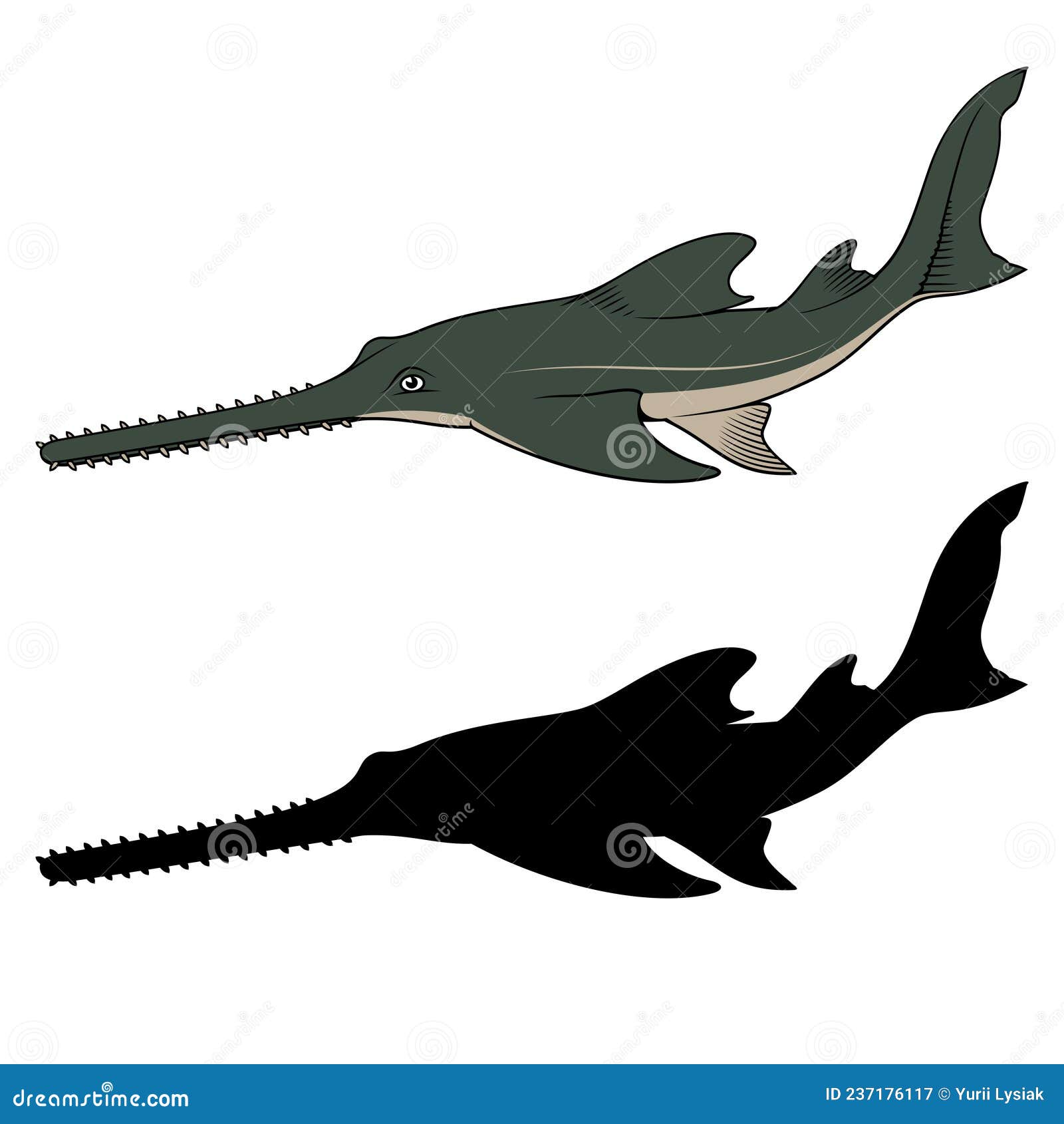 Vector Sawfish Sticker | CartoonDealer.com #80817764