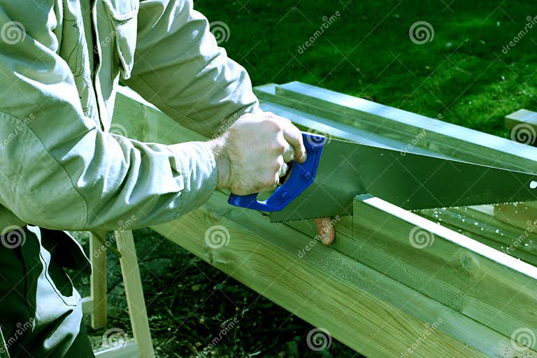 Sawing stock image. Image of plank, construction, wood - 113855
