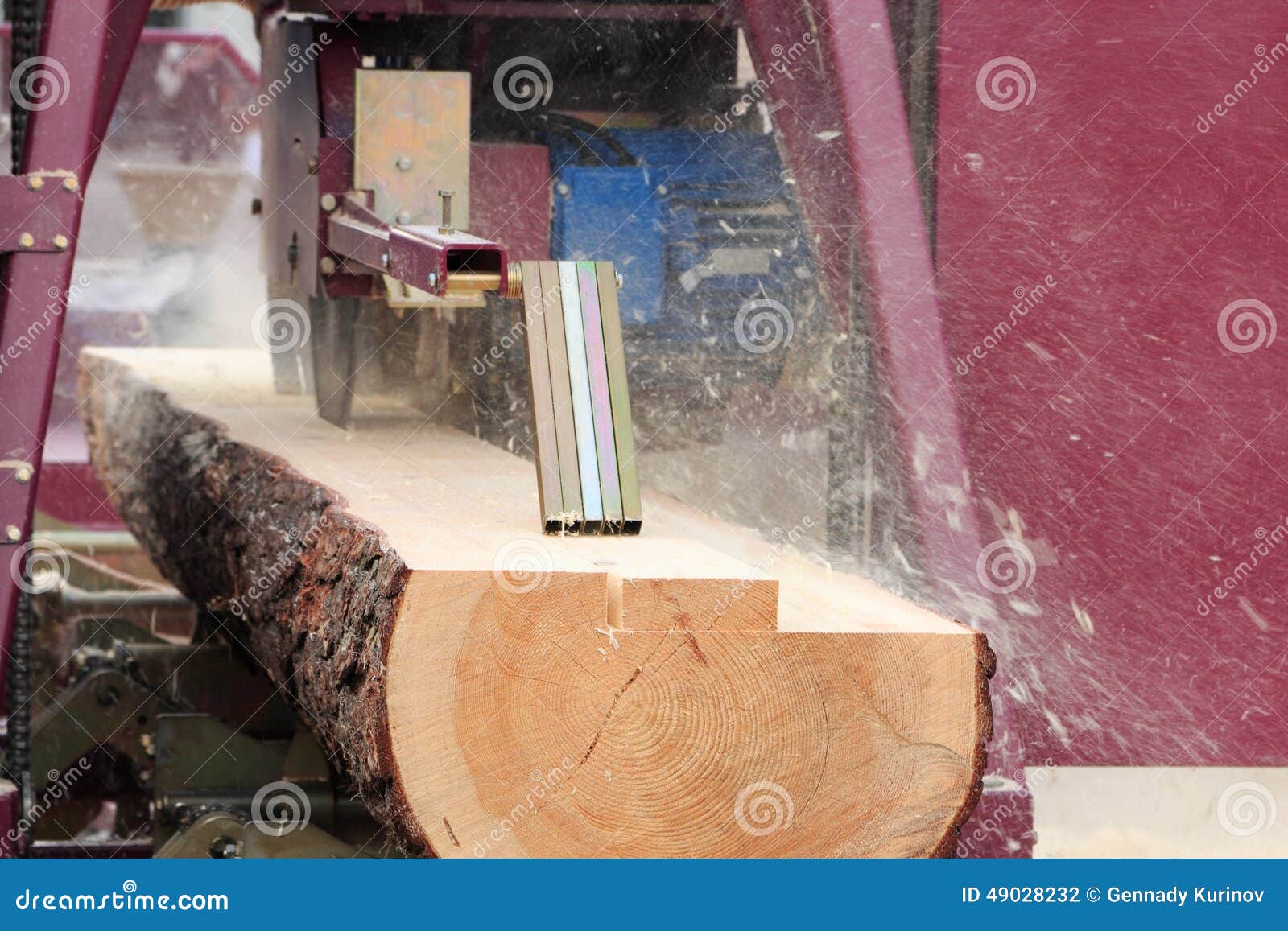Sawing boards from logs stock photo. Image of equipment - 49028232