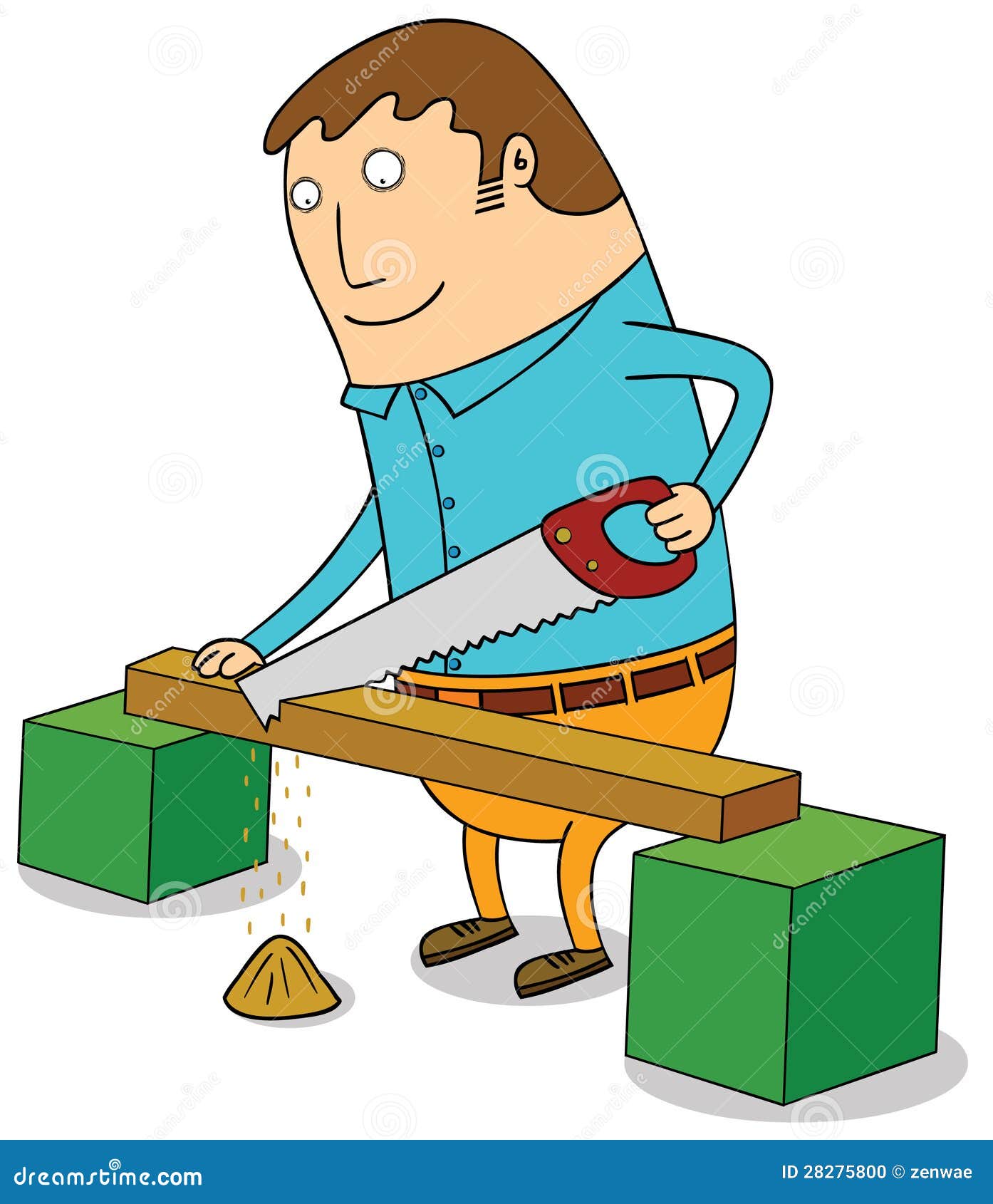 Sawing wood stock vector. Illustration of southpaw, handle - 28275800