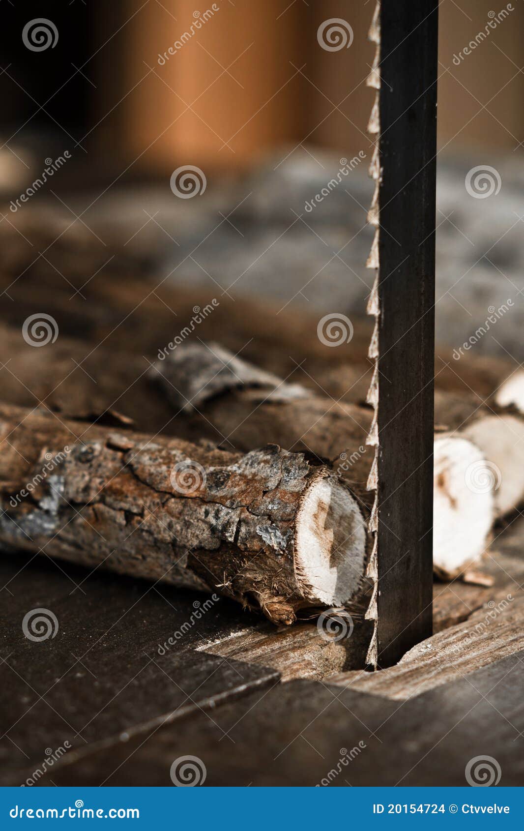 Sawing Wood Logs by Bandsaw Stock Photo - Image of jigsaw, bandsaw ...