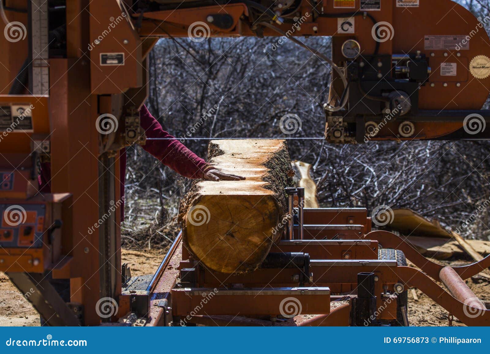 Sawmill Cutting Log stock image. Image of chips, logs - 69756873