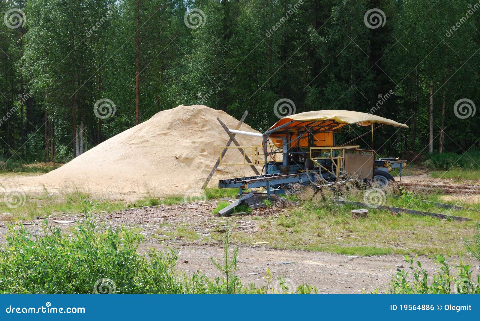 Sawmill in the forest. stock photo. Image of industry - 19564886